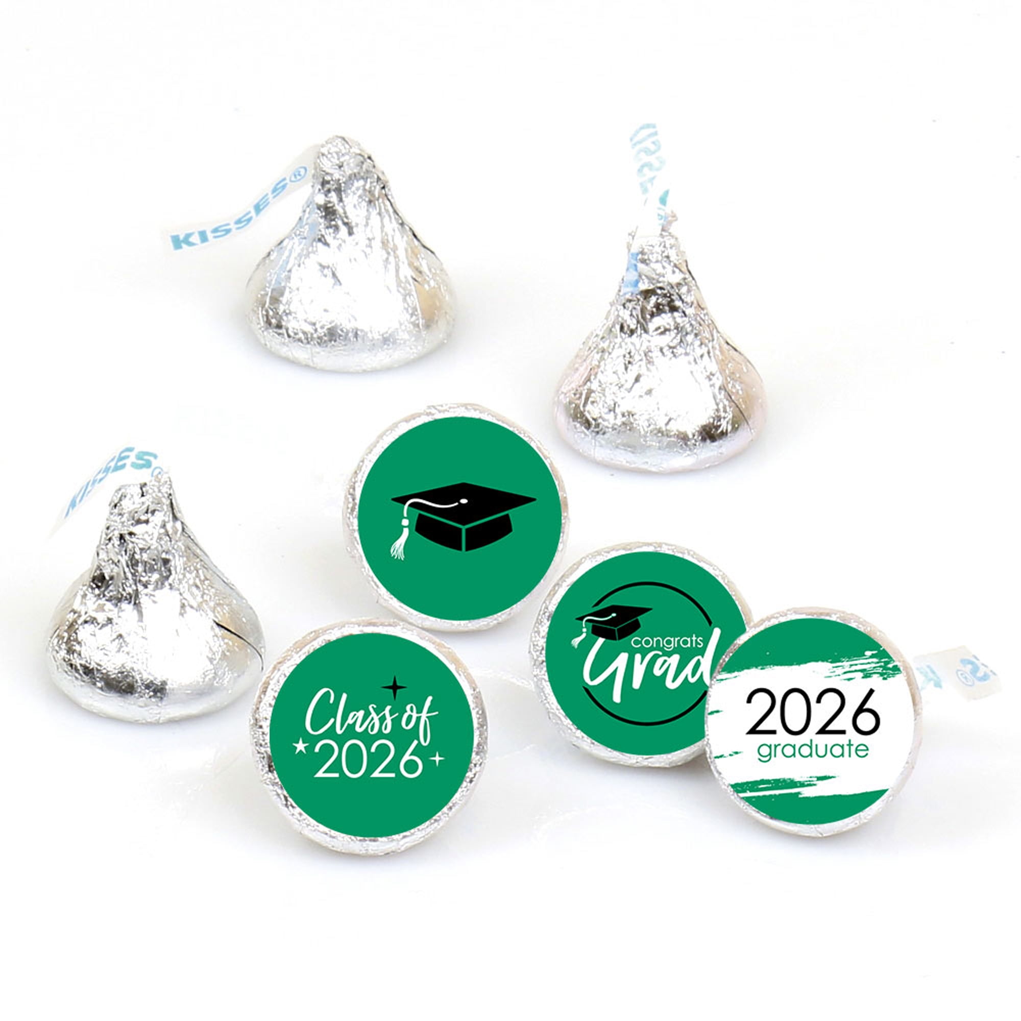 Big Dot of Happiness 2026 Green Graduation Party Round Candy Sticker ...