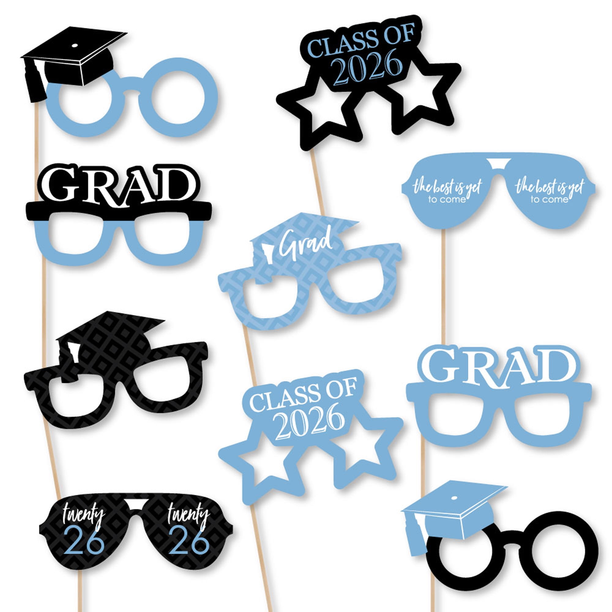 Big Dot of Happiness 2026 Light Blue Graduation Glasses - Paper Card ...