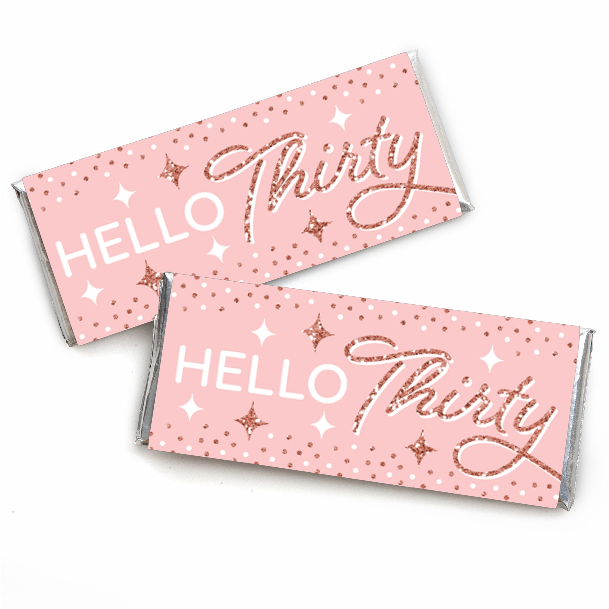 Big Dot of Happiness 30th Pink Rose Gold Birthday - Candy Bar Wrapper ...