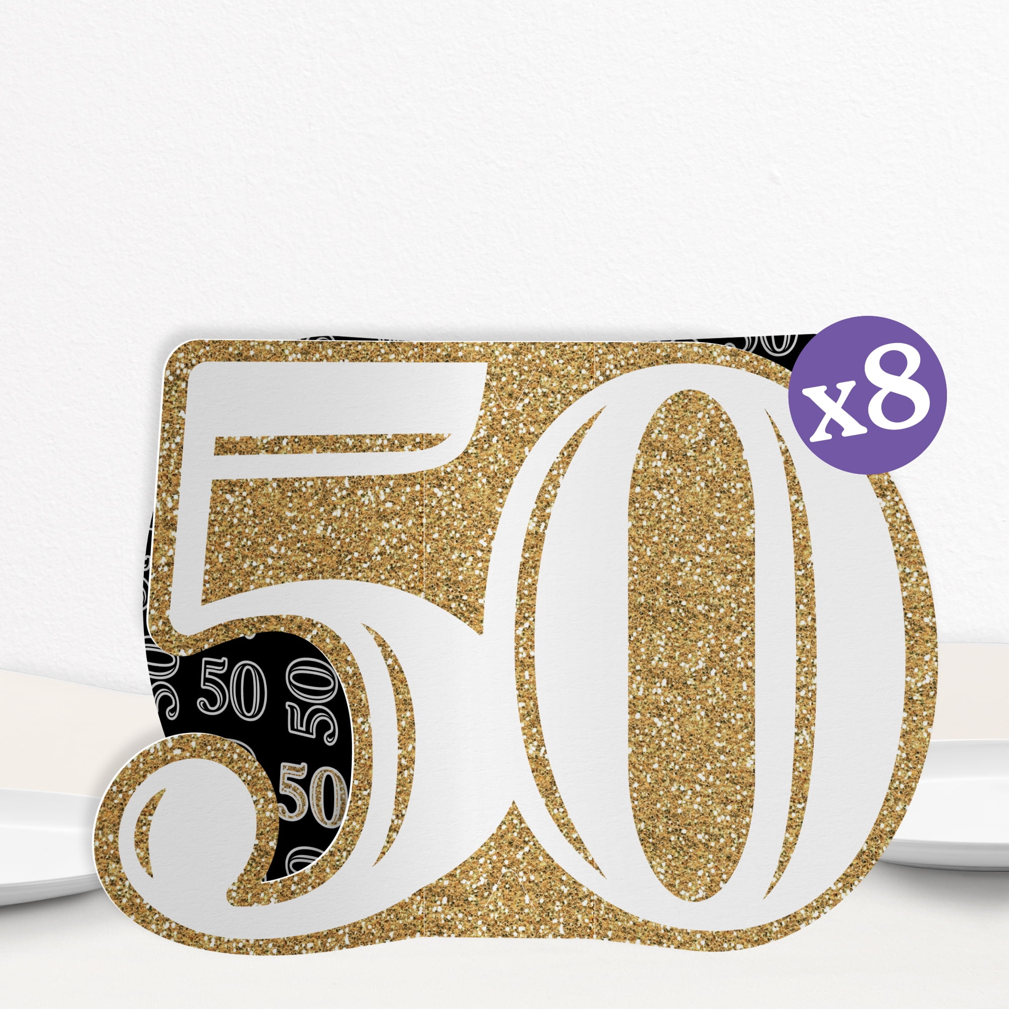 Big Dot of Happiness 3D Gold 50th Birthday Centerpiece Table ...