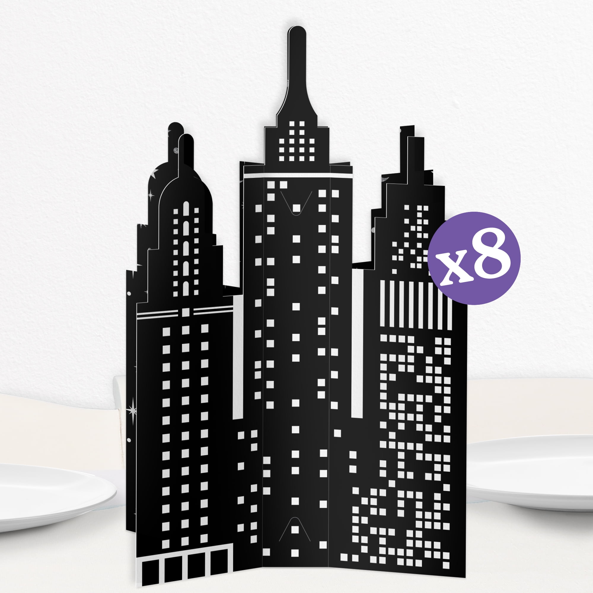 Big Dot of Happiness 3D Nighttime City Skyline Centerpiece Table ...