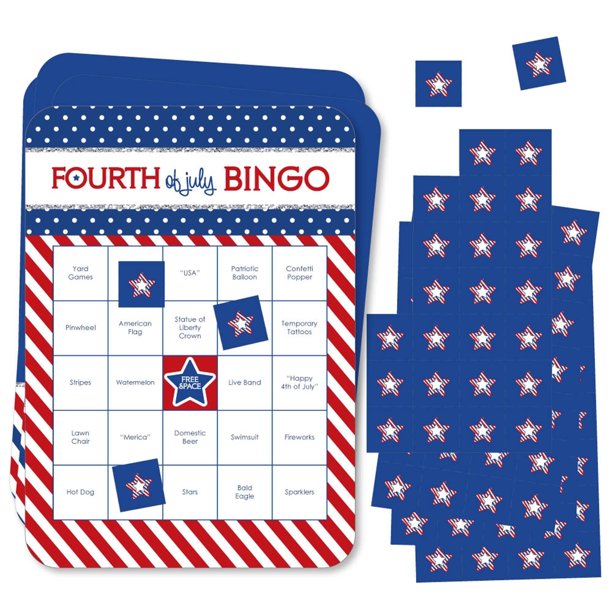 Big Dot of Happiness 4th of July - Bar Bingo Cards and Markers ...