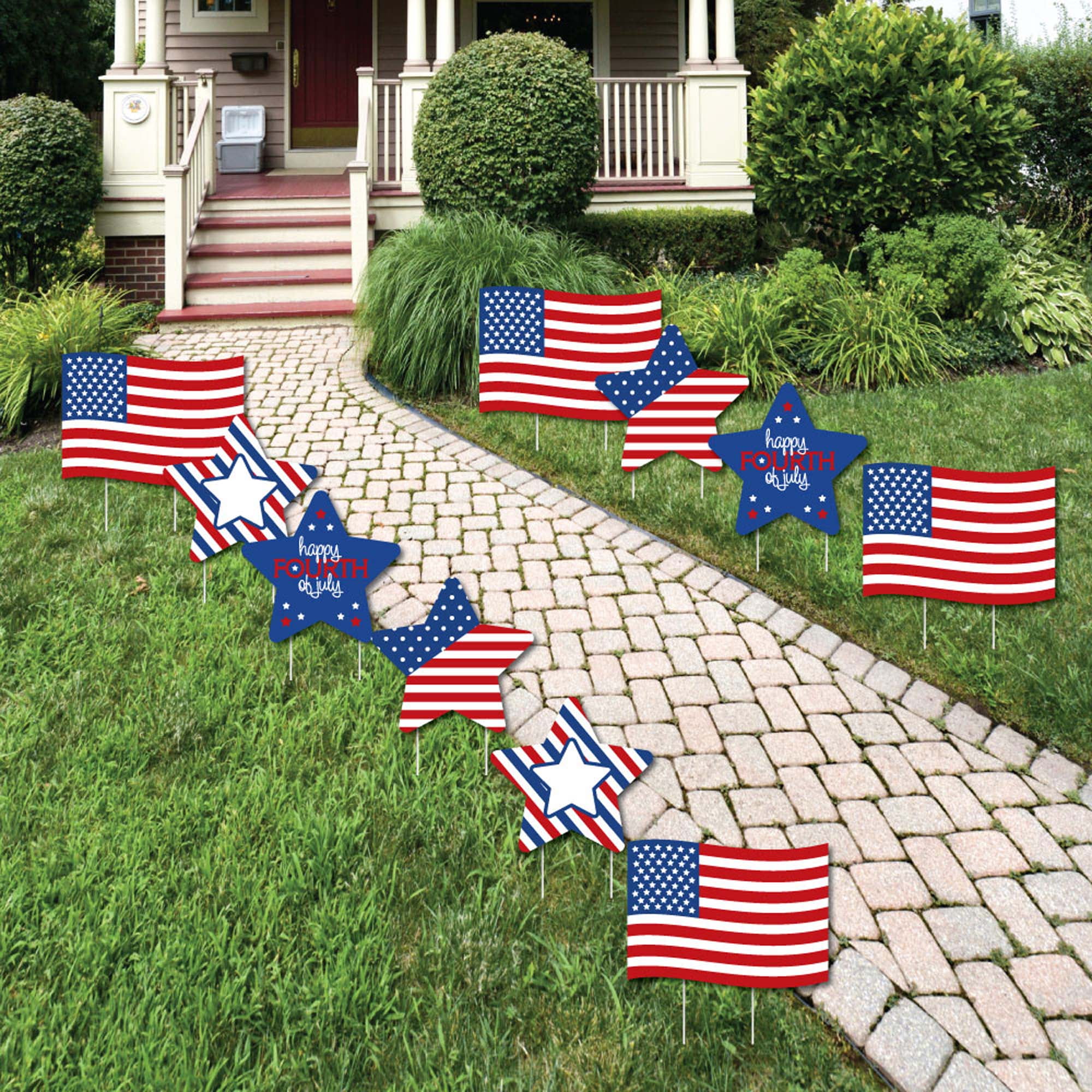 Big Dot of Happiness 4th of July - Flag and Star Lawn Decorations ...