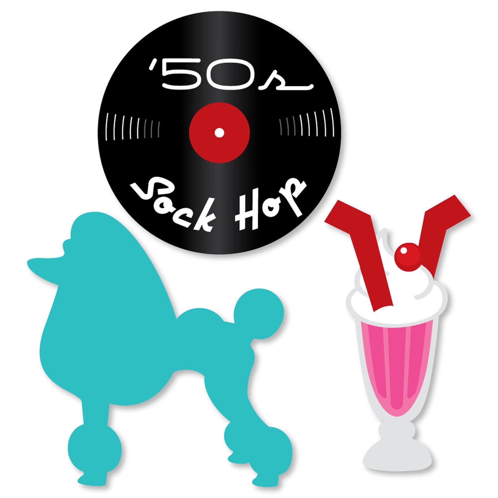 Big Dot of Happiness 50's Sock Hop - DIY Shaped 1950s Rock N Roll Party ...