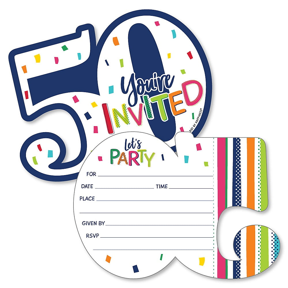 Big Dot Of Happiness 50th Birthday Cheerful Happy Birthday Shaped