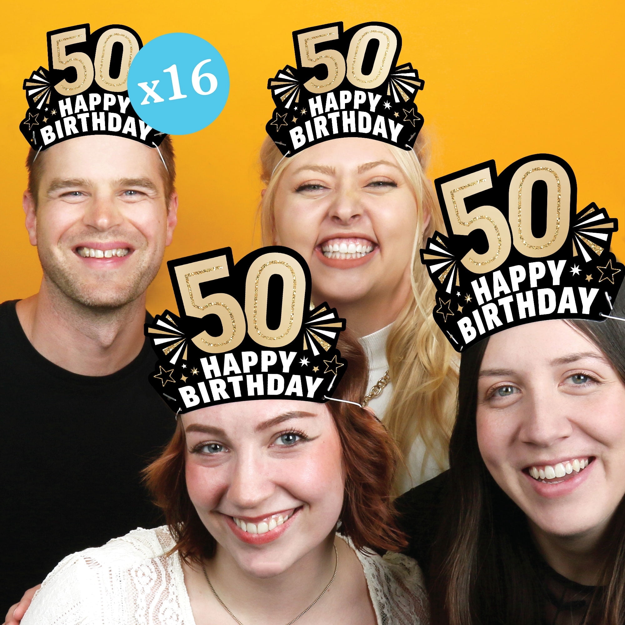 Big Dot of Happiness 50th Birthday Paper Crowns, Happy Birthday Party ...
