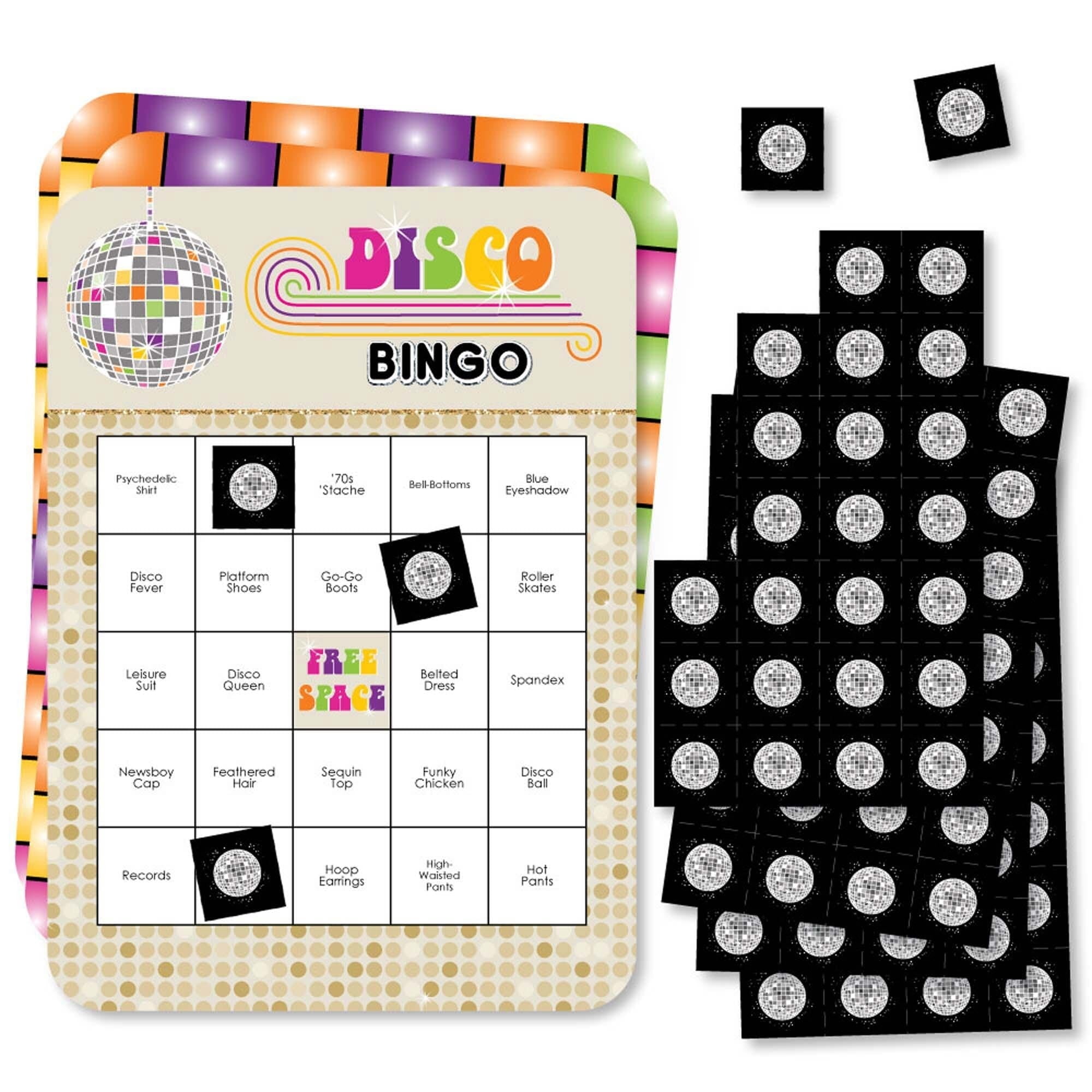 Big Dot of Happiness 70's Disco - Bar Bingo Cards and Markers - 1970s ...
