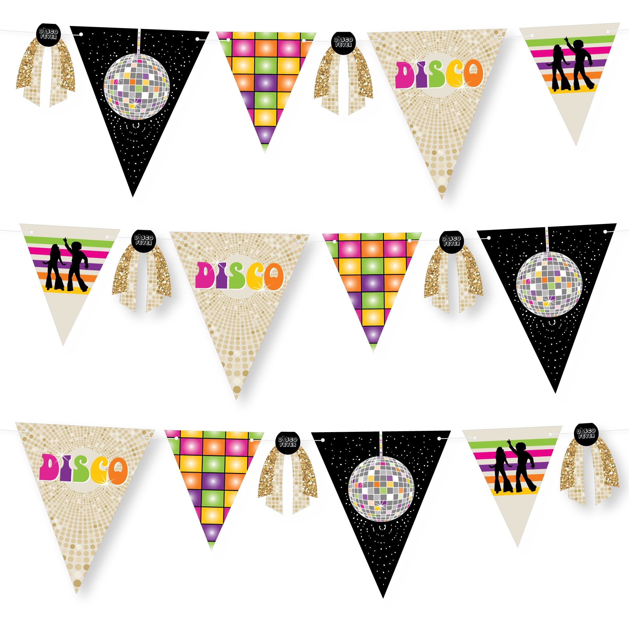 Big Dot of Happiness 70's Disco - DIY 1970s Disco Fever Party Pennant ...