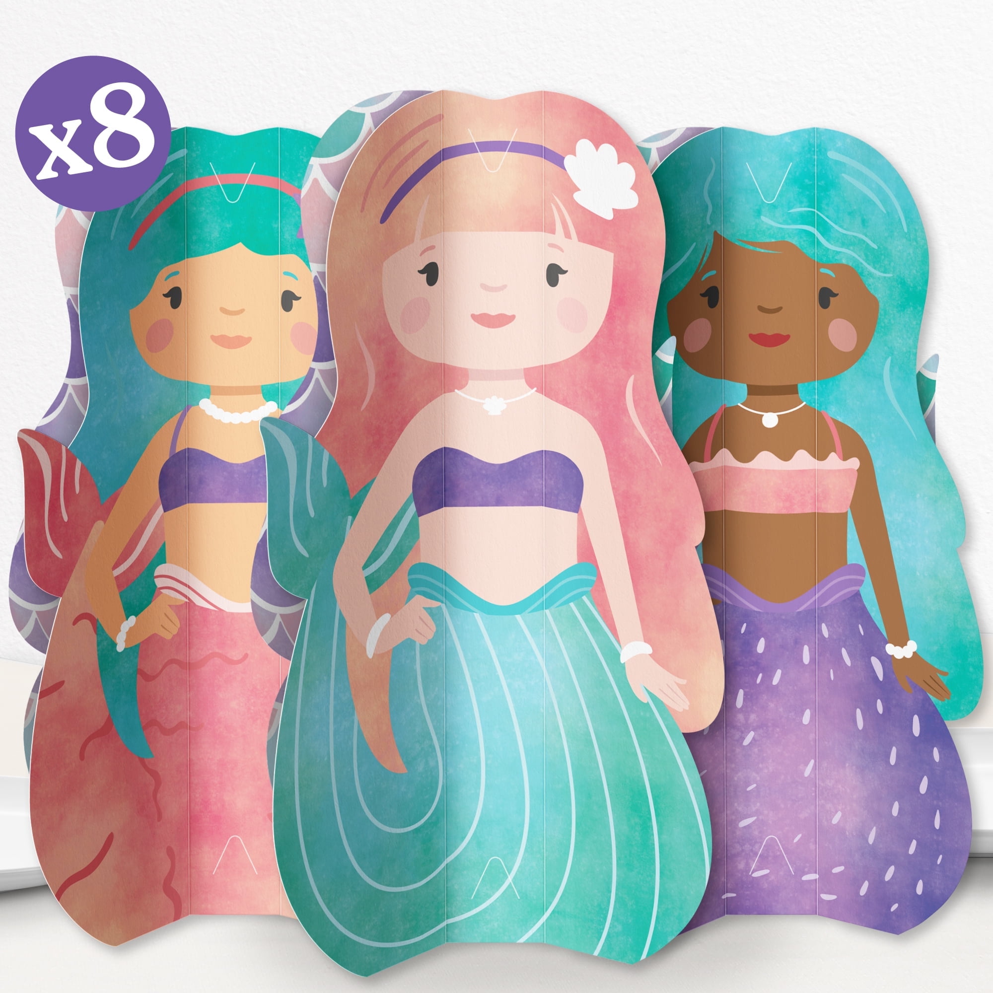Big Dot of Happiness 8 Count Mermaid Characters 3D Centerpiece Table ...