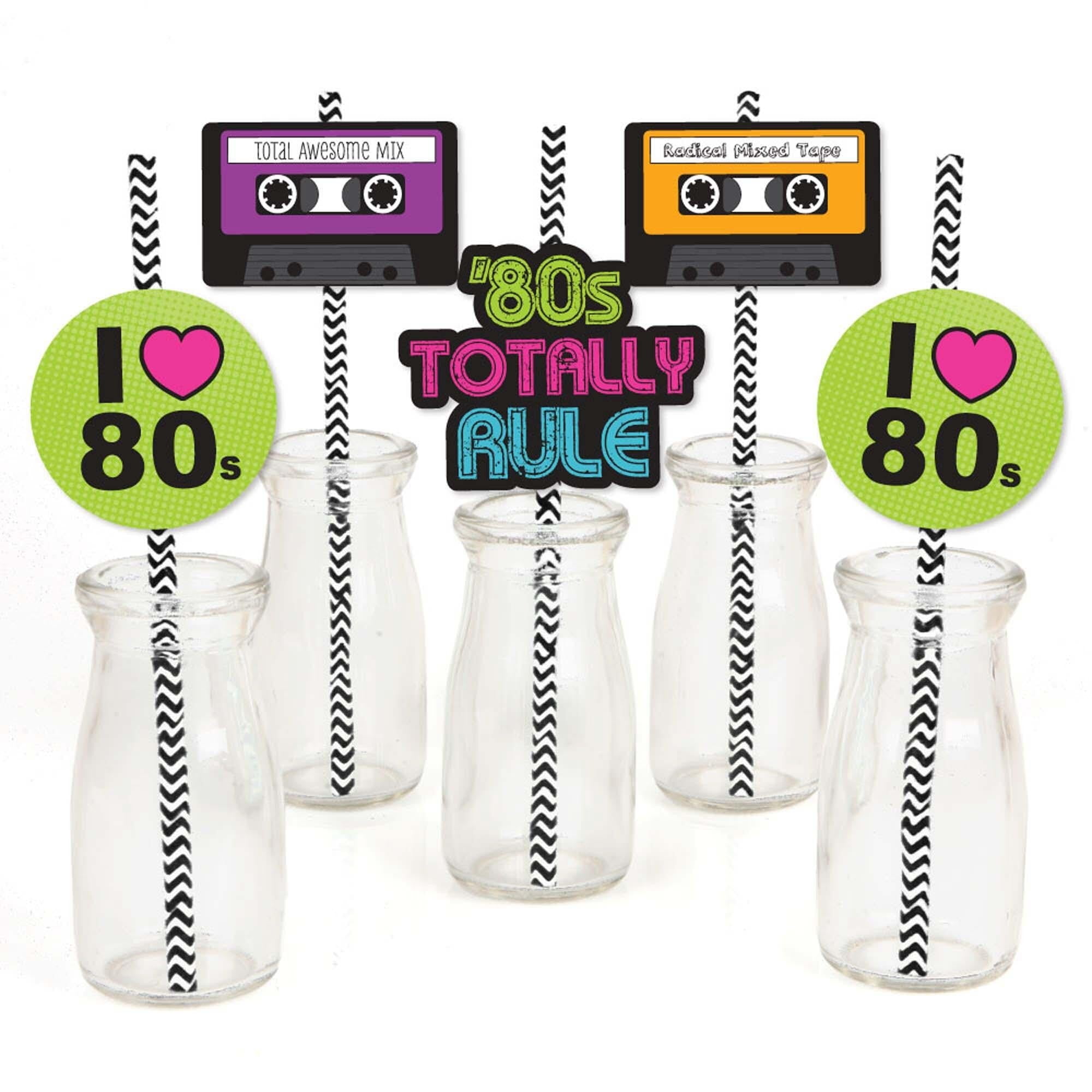 Big Dot of Happiness 80's Retro - Paper Straw Decor - Totally 1980s ...