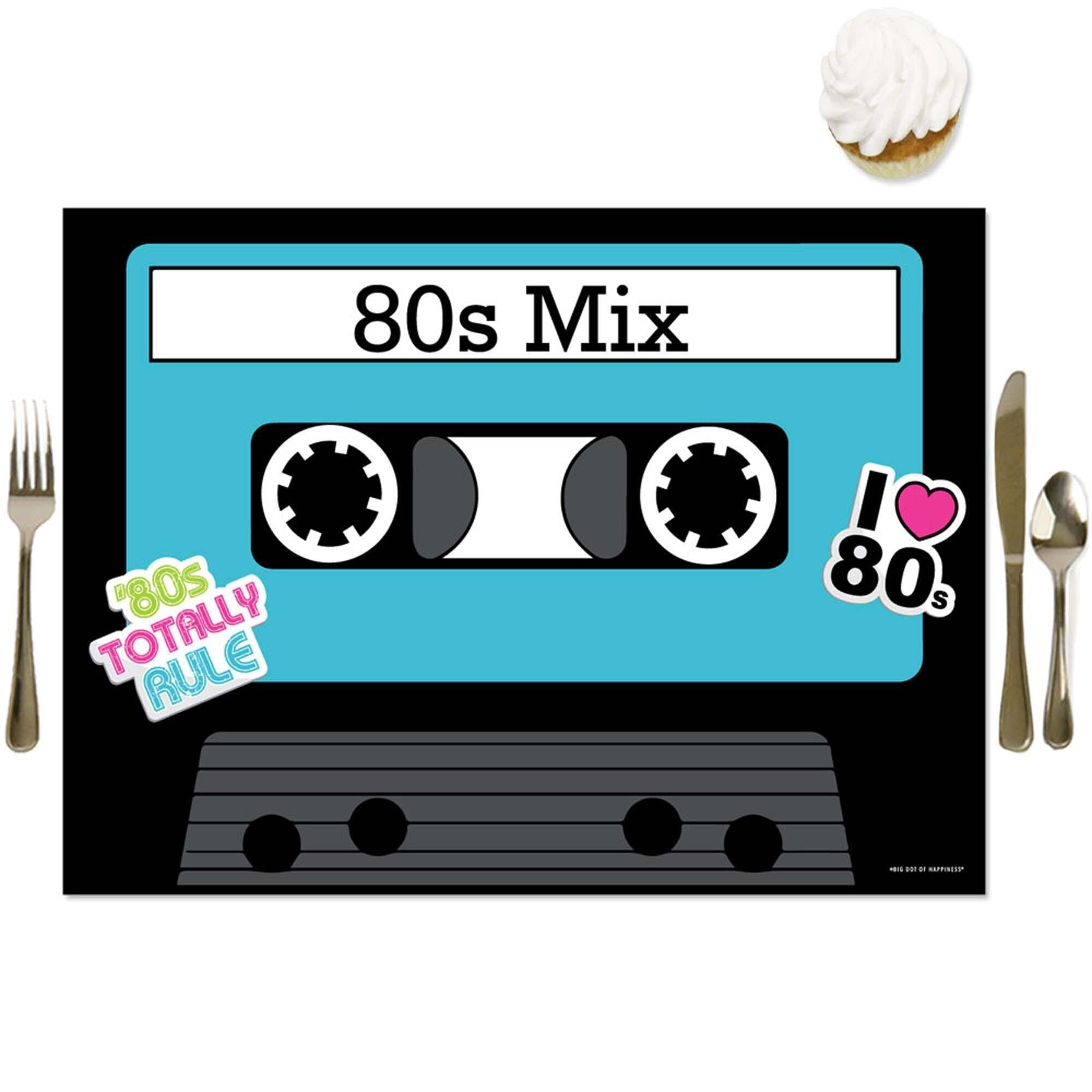 Big Dot of Happiness 80's Retro Party Placemats - Set of 16 - Easy ...