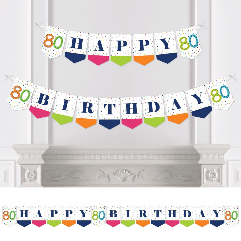 Big Dot of Happiness 80th Birthday - Cheerful Happy Birthday ...