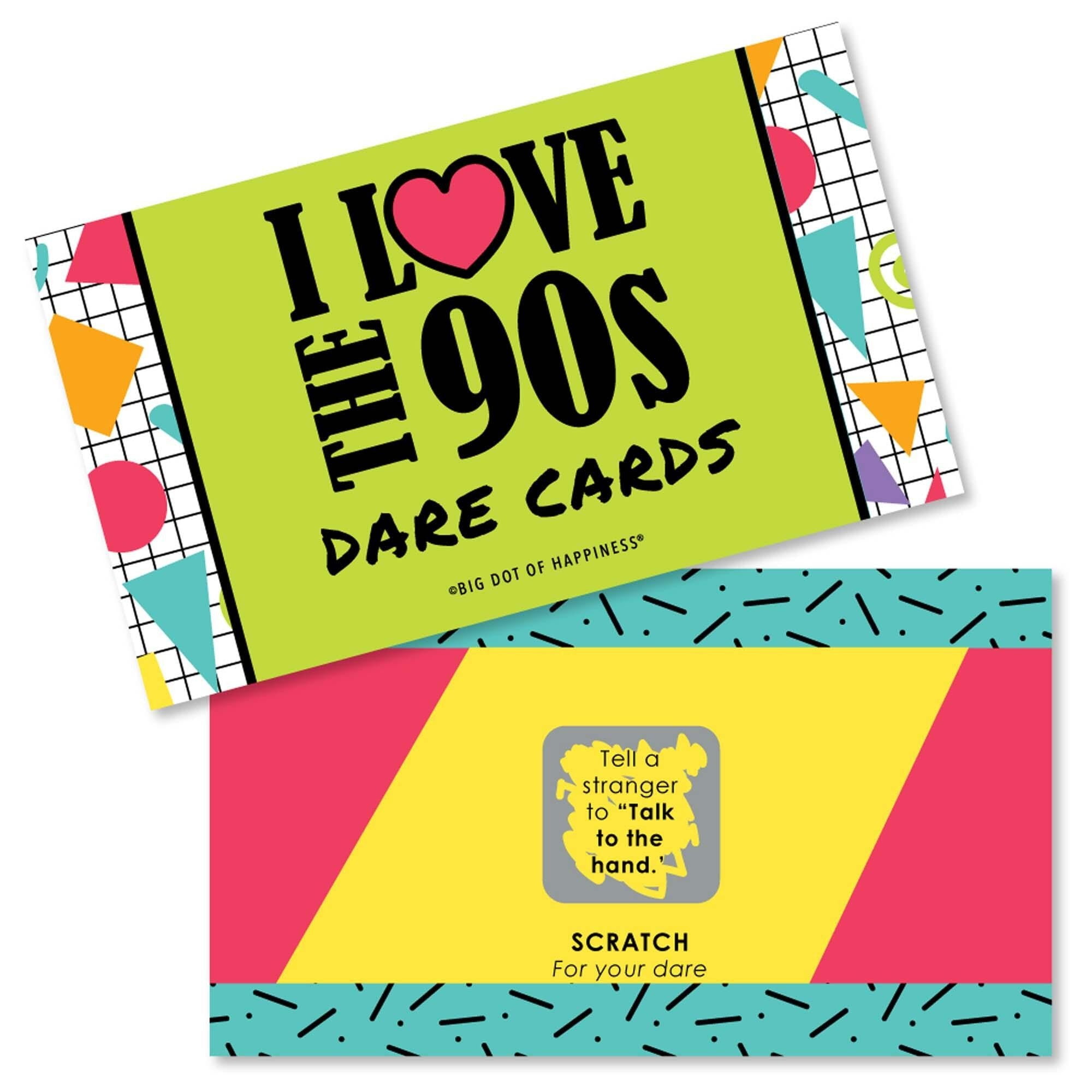 Big Dot of Happiness 90's Throwback - 1990s Party Game Scratch Off Dare ...