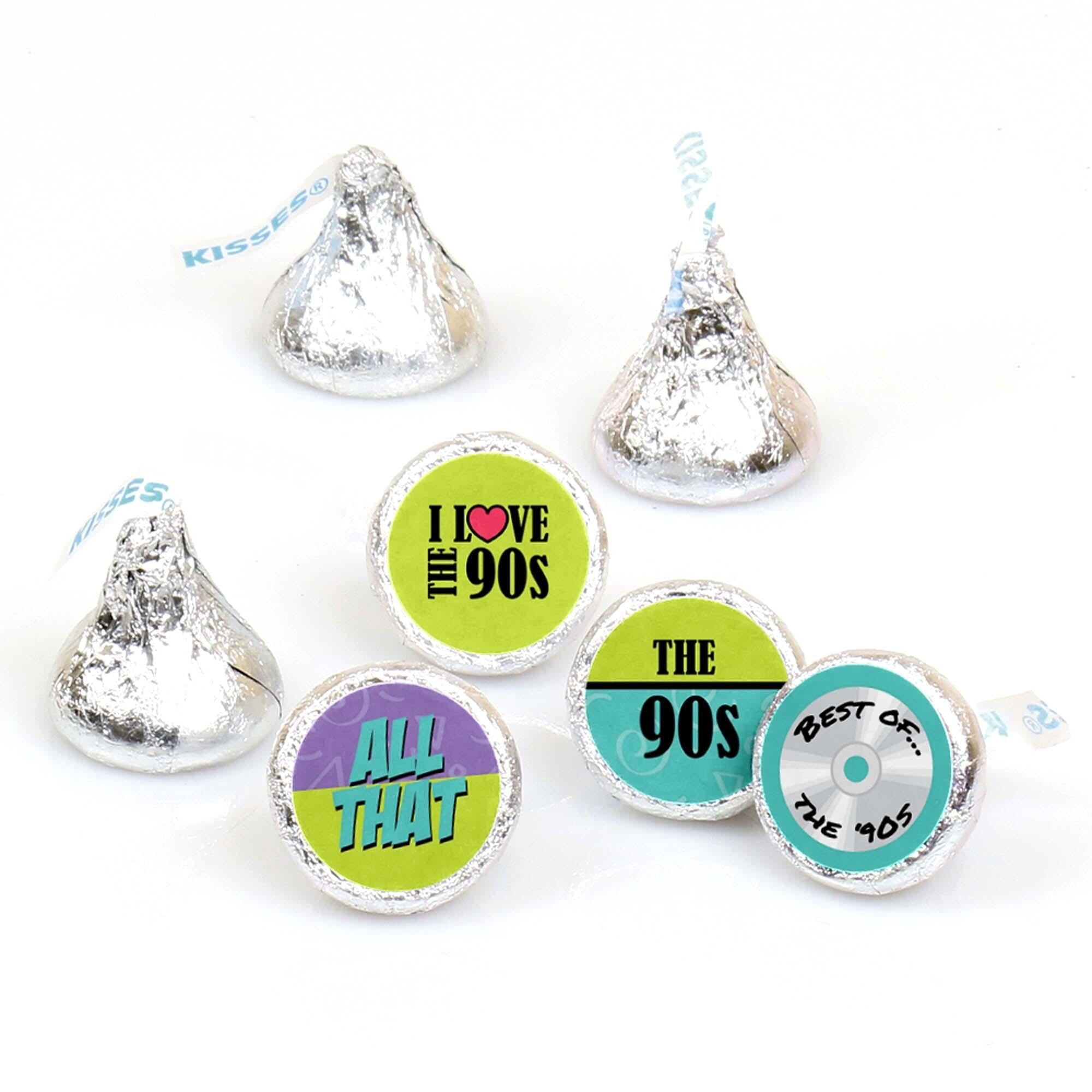 Big Dot of Happiness 90's Throwback - 1990s Party Round Candy Sticker ...