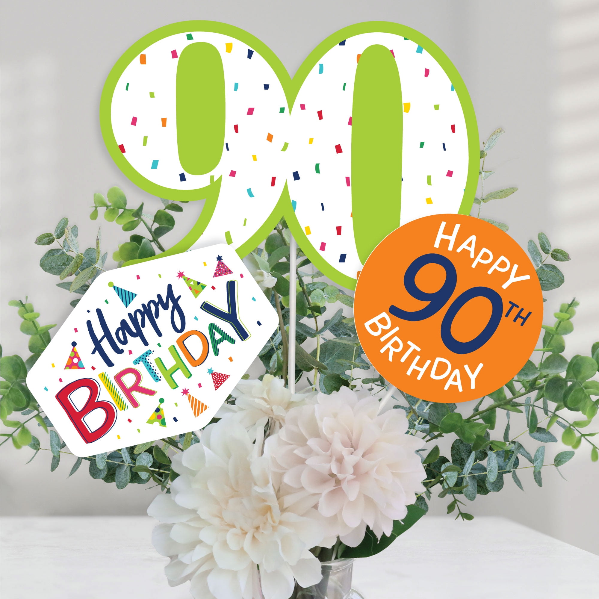 Big Dot of Happiness 90th Birthday - Cheerful Happy Birthday - Colorful ...