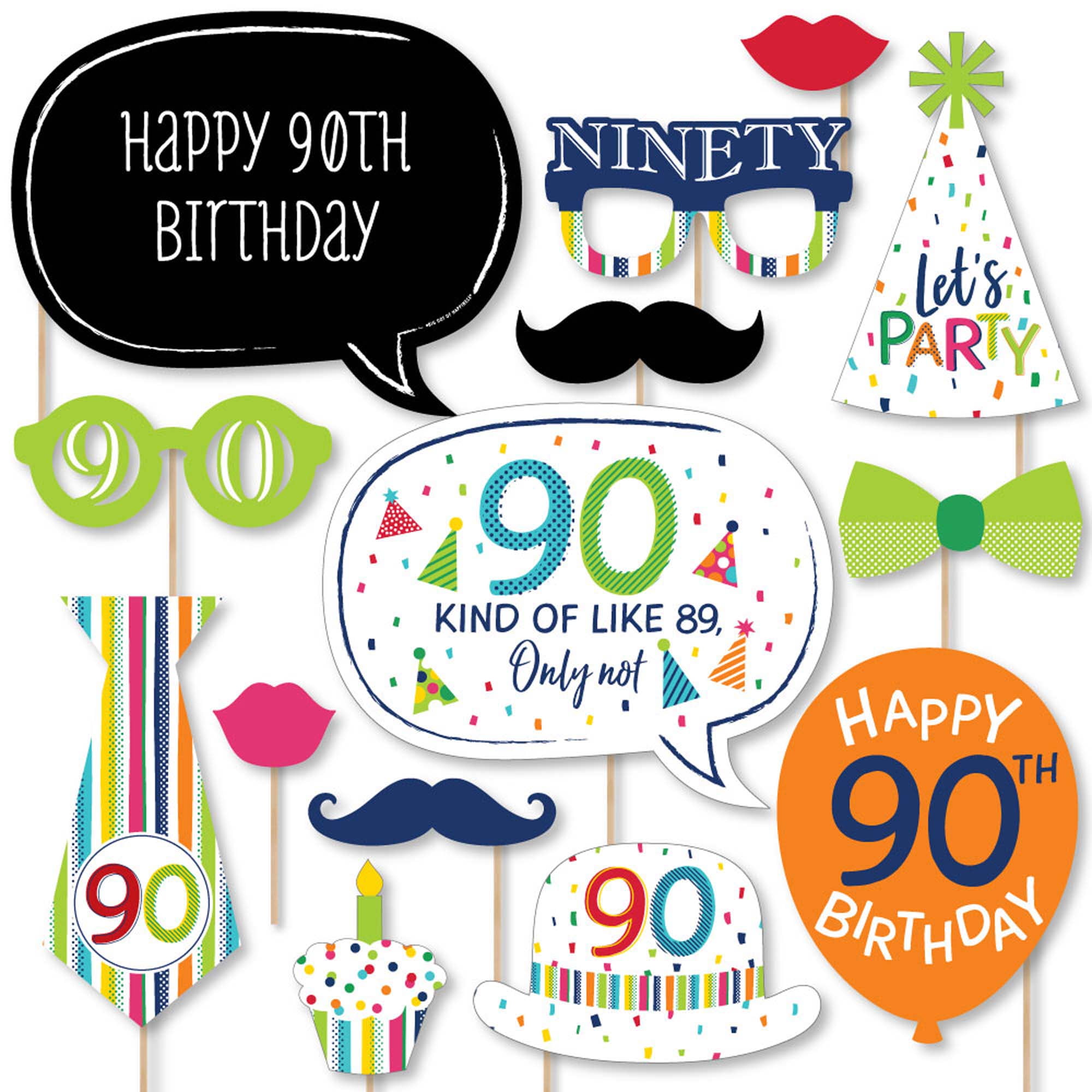 Big Dot of Happiness 90th Birthday - Cheerful Happy Birthday - Colorful ...