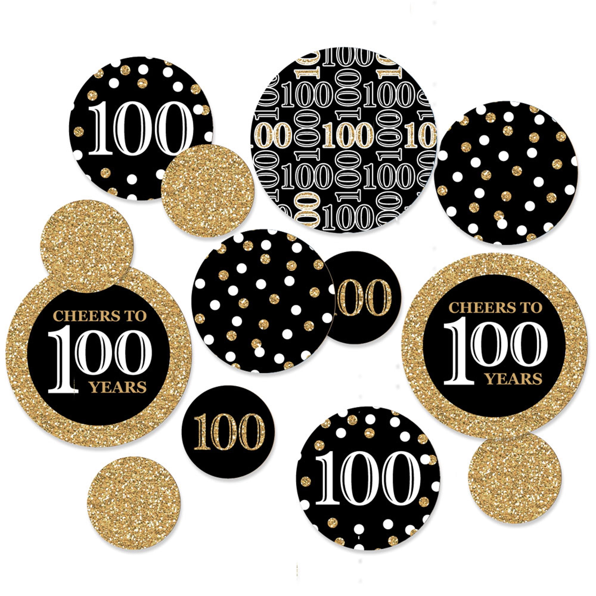 Big Dot of Happiness Adult 100th Birthday - Gold - Birthday Party Giant ...