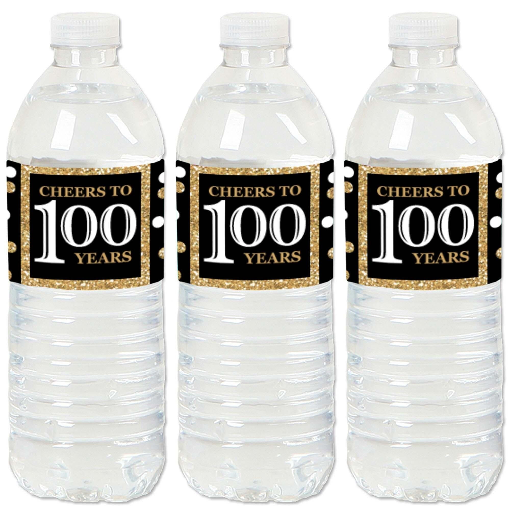 Big Dot of Happiness Adult 100th Birthday - Gold - Birthday Party Water ...