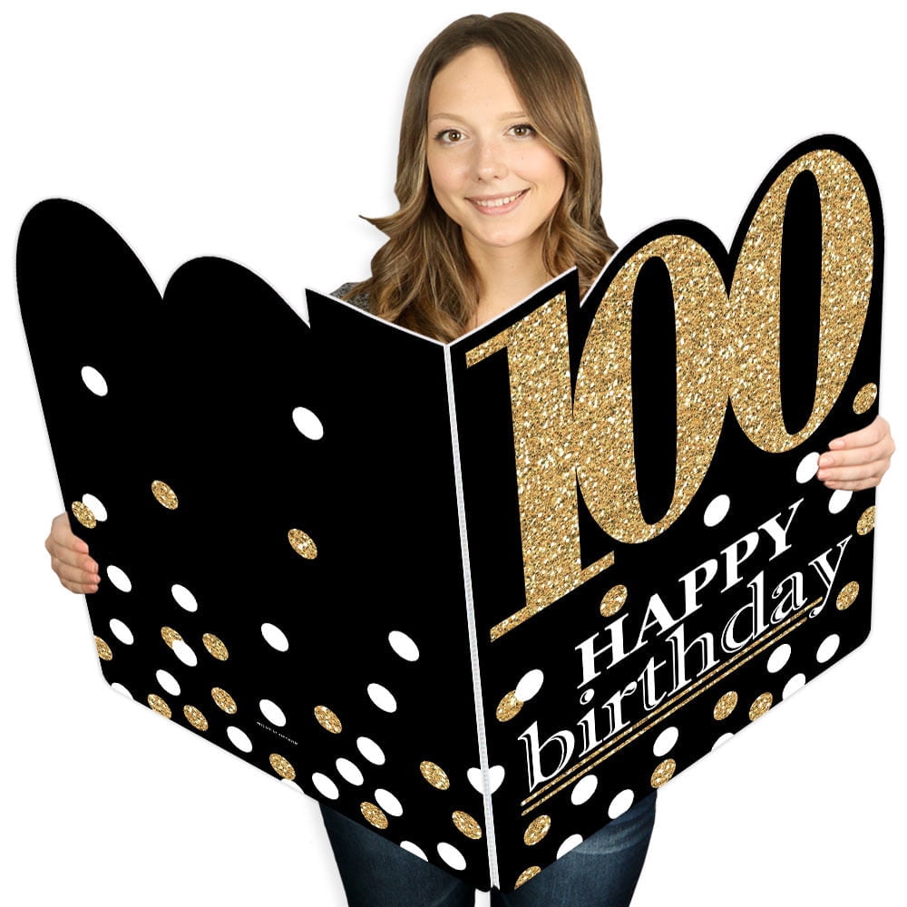 Big Dot of Happiness Adult 100th Birthday - Gold - Happy Birthday Giant ...