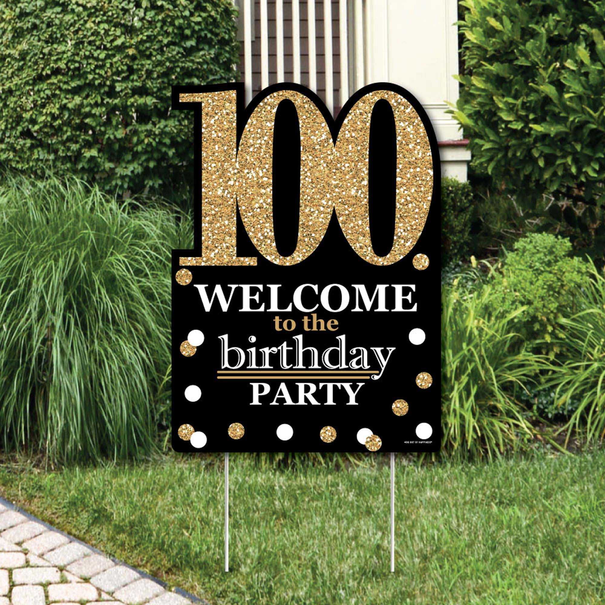 Big Dot of Happiness Adult 100th Birthday - Gold - Party Decorations ...
