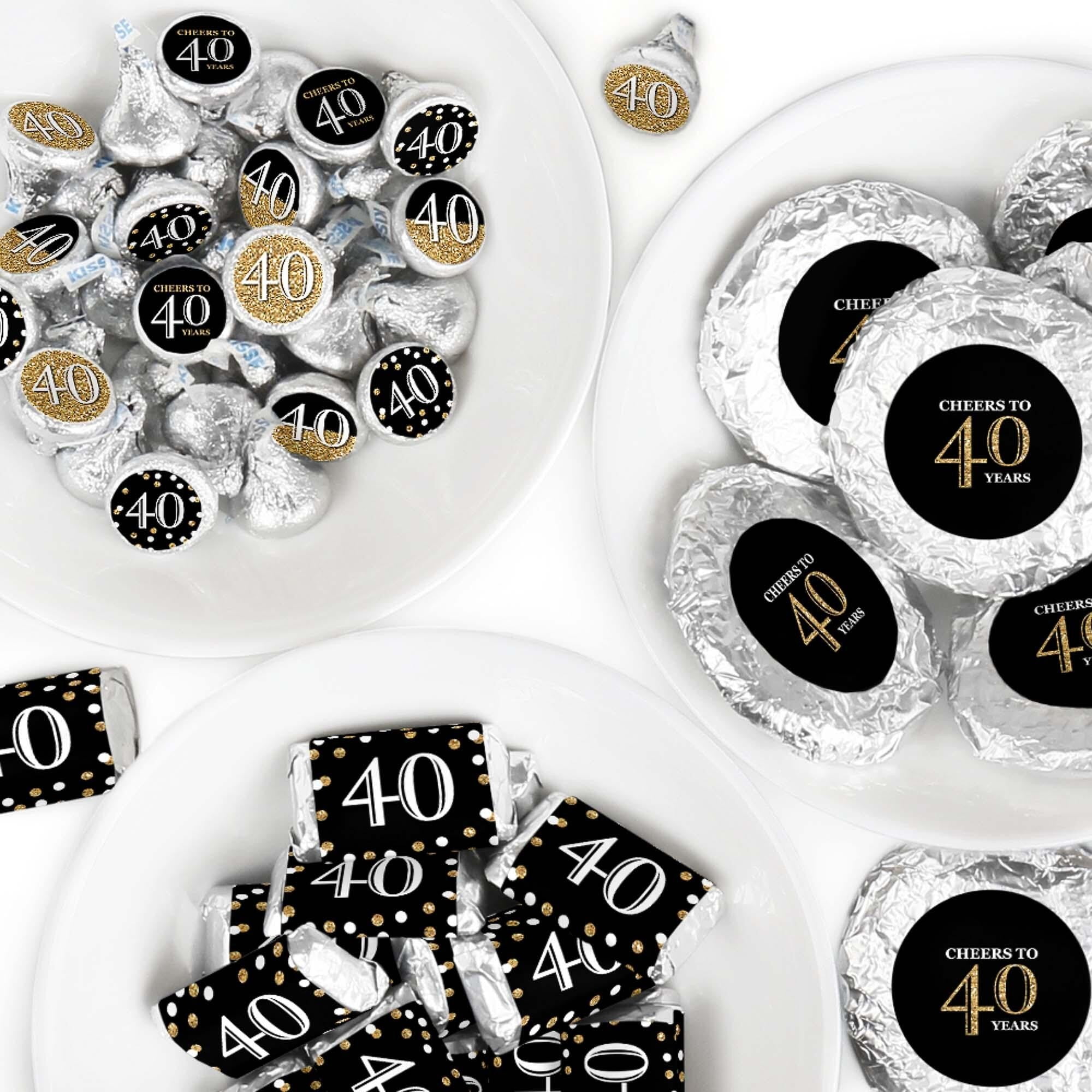 Big Dot of Happiness Adult 40th Birthday - Gold - Birthday Party Candy ...
