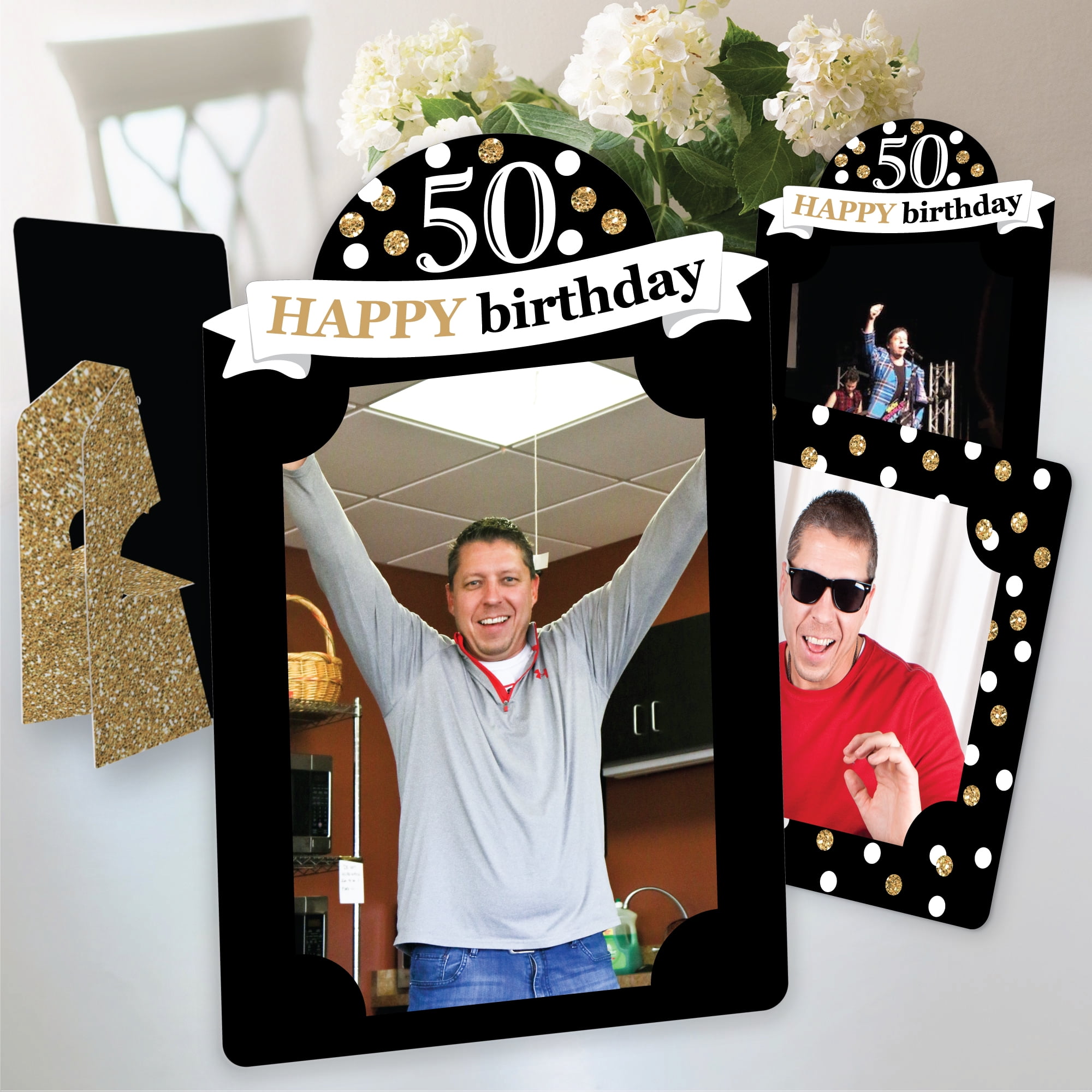 Big Dot of Happiness Adult 50th Birthday - Gold - Birthday Party 4x6 ...