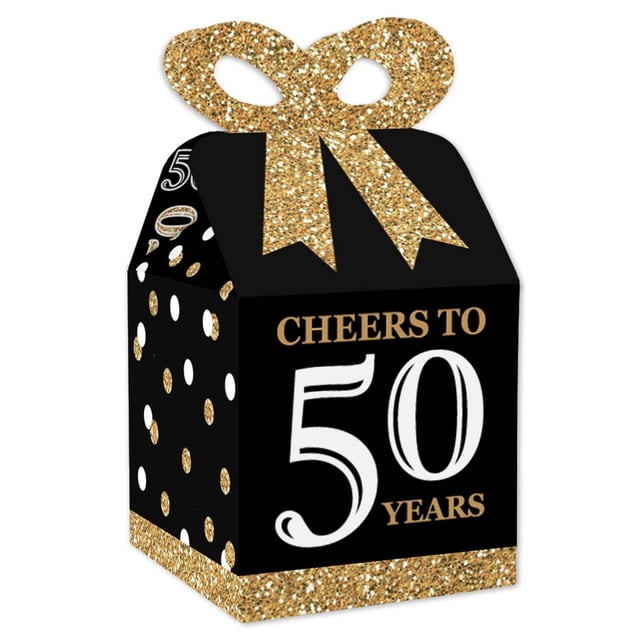 Big Dot of Happiness Adult 50th Birthday - Gold - Square Favor Gift ...