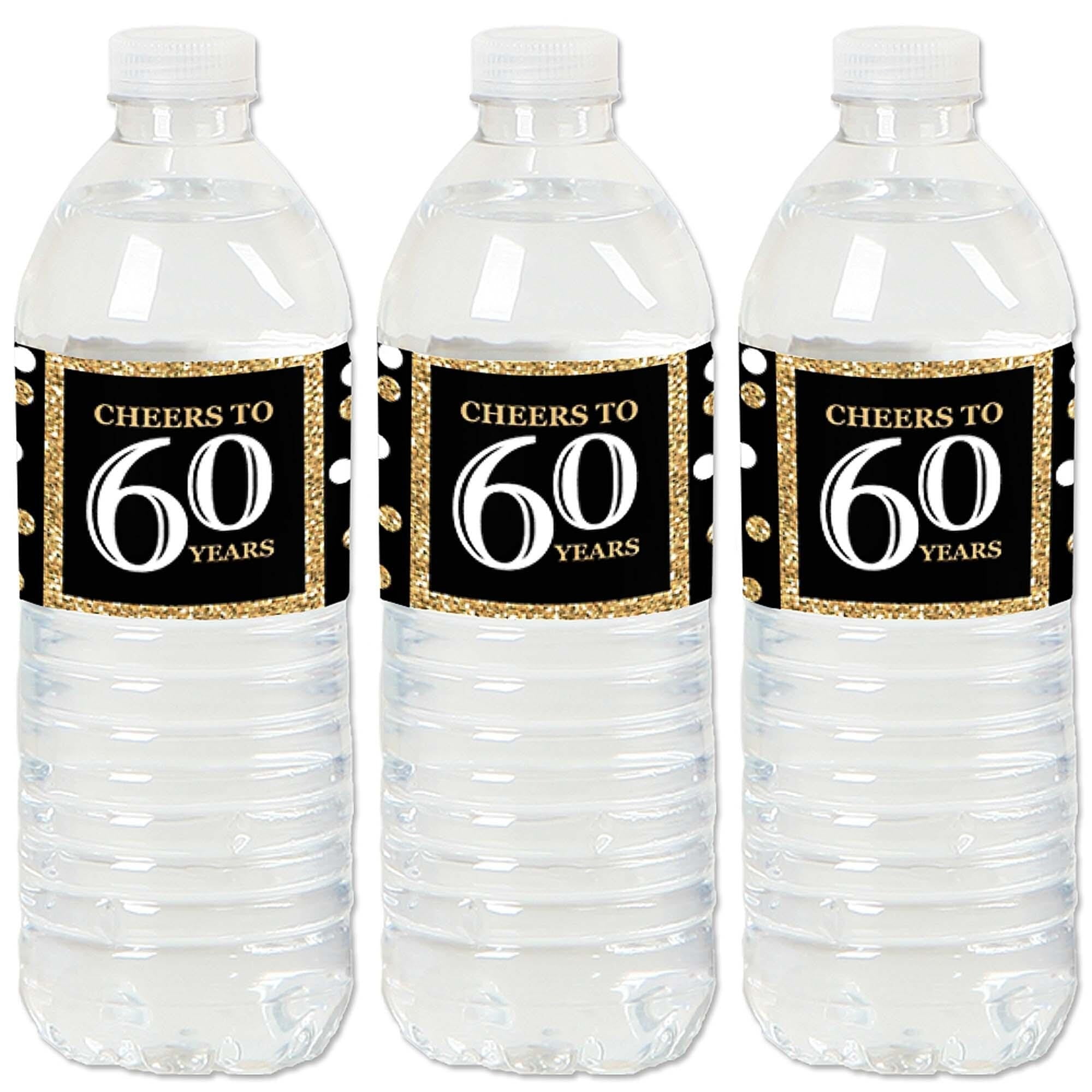 Big Dot of Happiness Adult 60th Birthday - Gold - Birthday Party Water ...