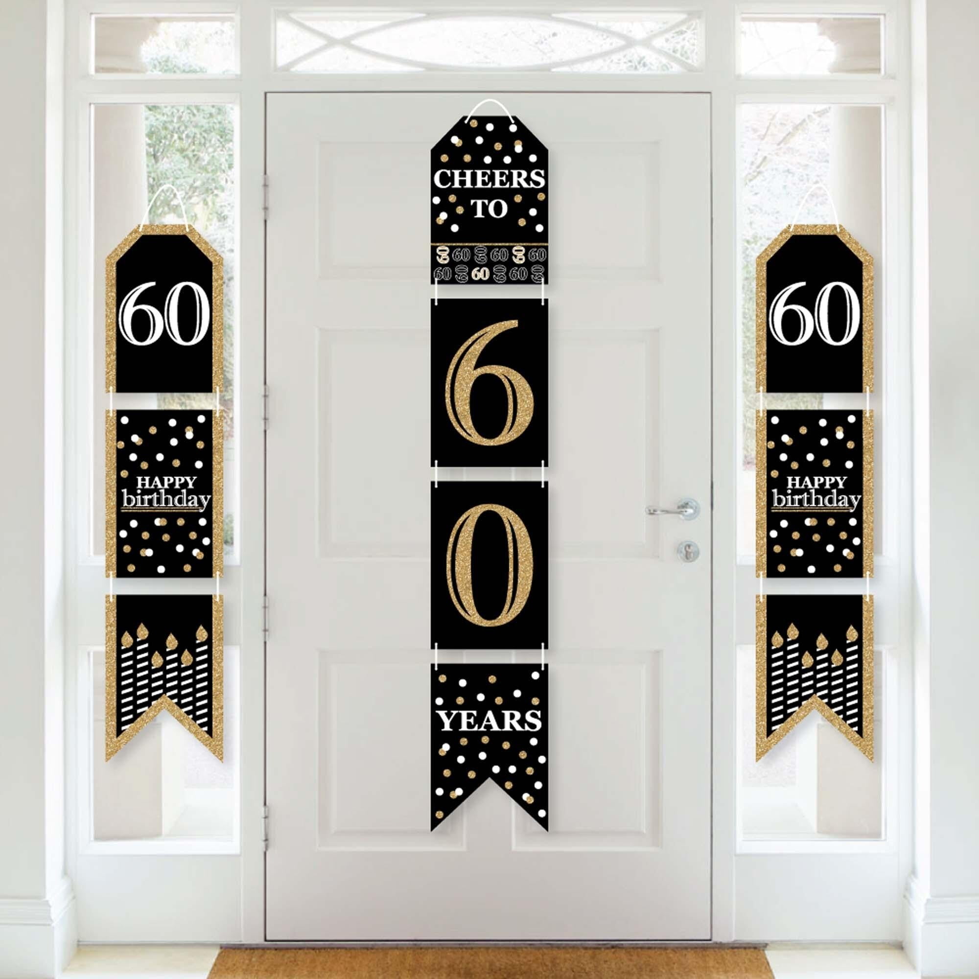 Big Dot of Happiness Adult 60th Birthday - Gold - Hanging Vertical ...
