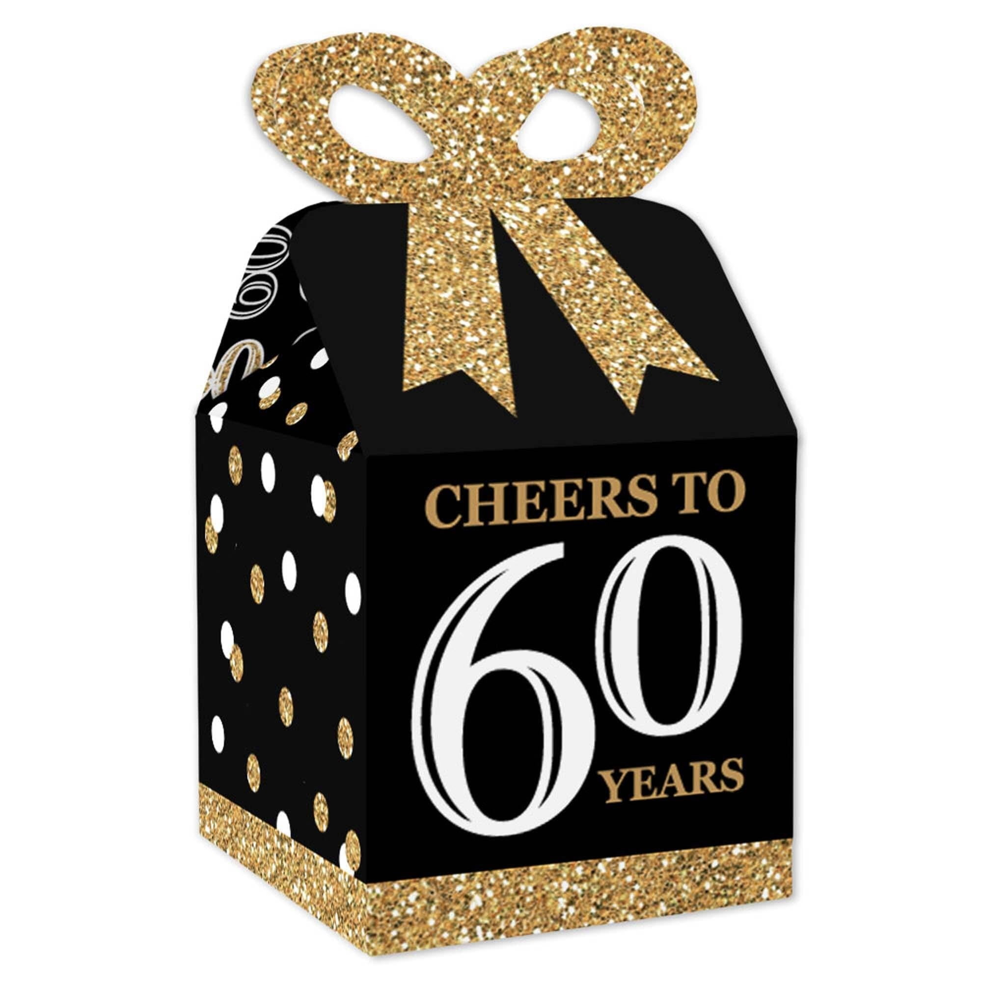 Big Dot of Happiness Adult 60th Birthday - Gold - Square Favor Gift ...