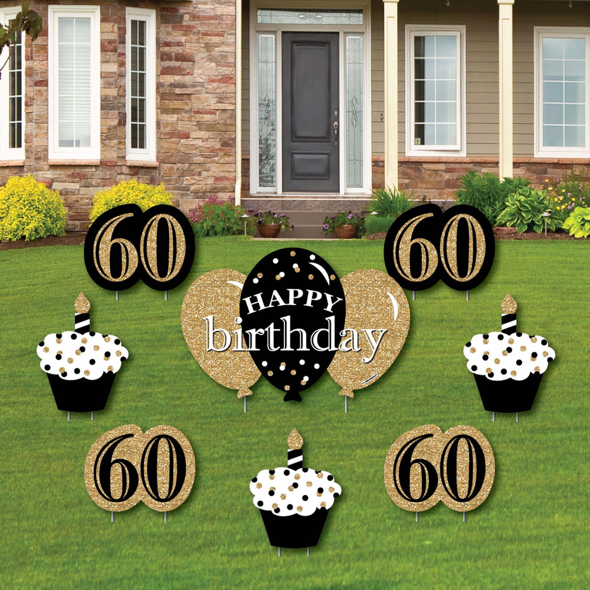 Big Dot of Happiness Adult 60th Birthday - Gold - Yard Sign and Outdoor ...