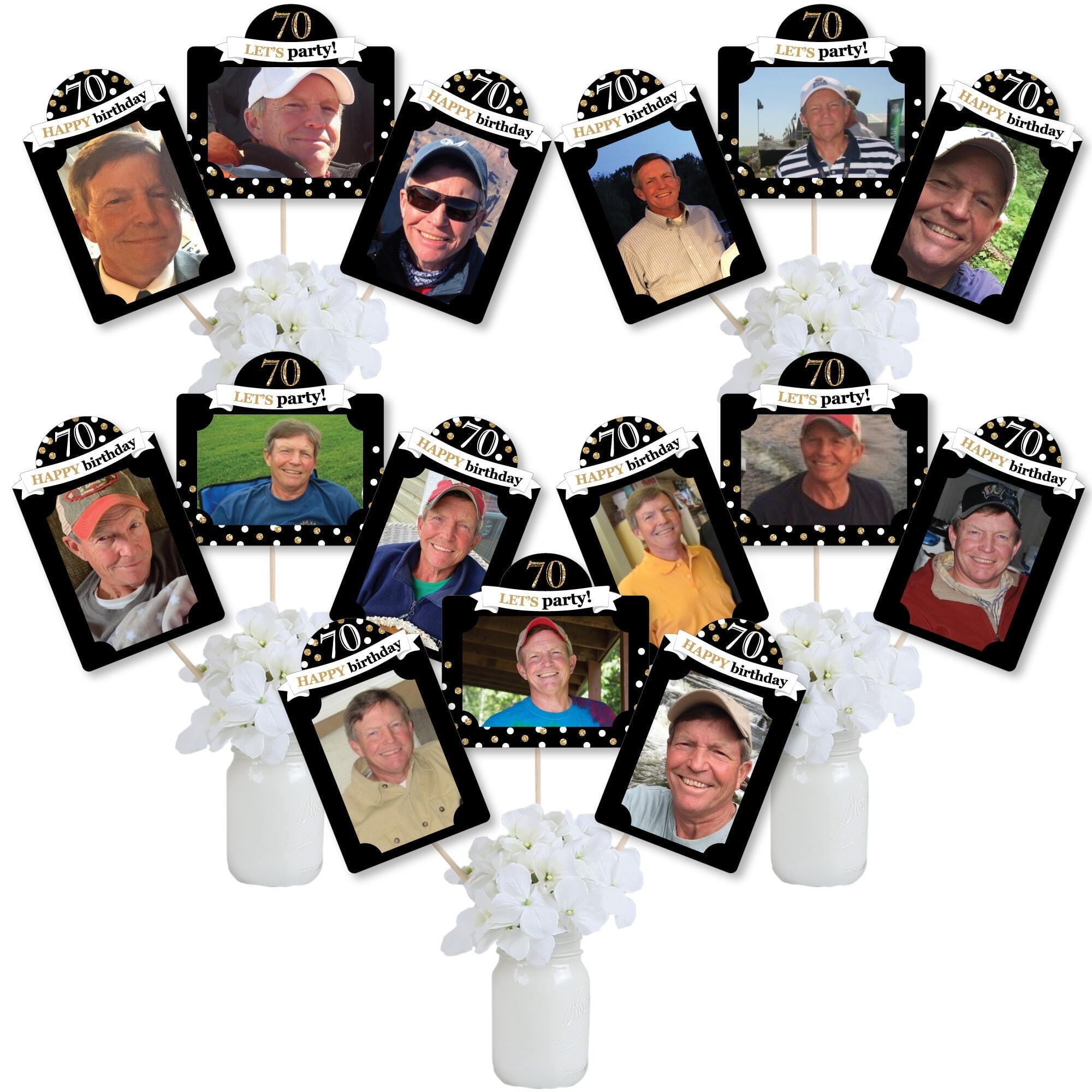 Big Dot of Happiness Adult 70th Birthday - Gold - Birthday Party ...