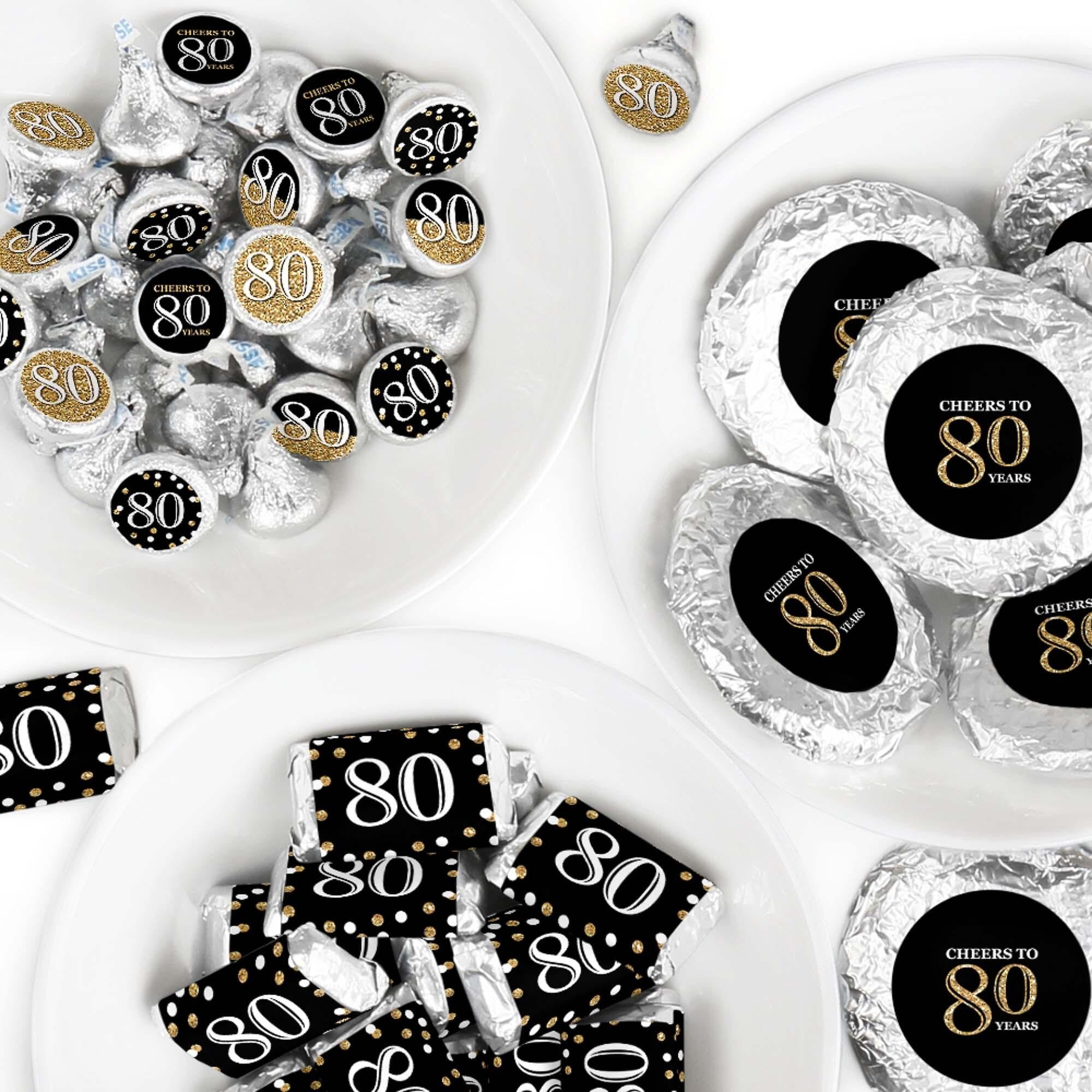 Big Dot of Happiness Adult 80th Birthday - Gold - Birthday Party Candy ...