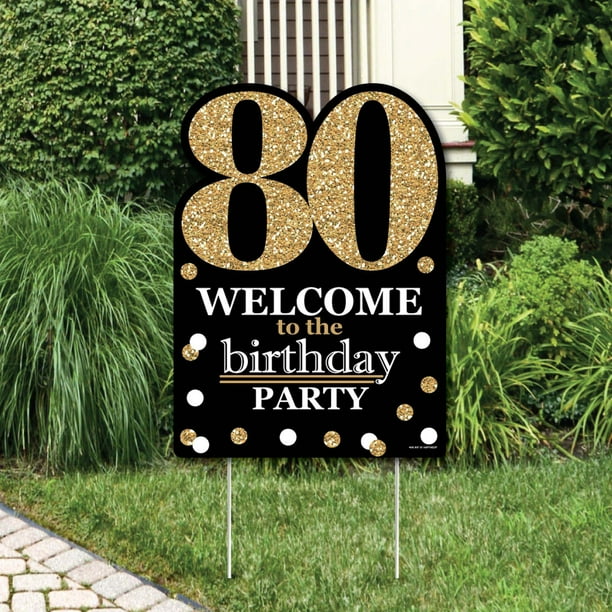 Big Dot of Happiness Adult 80th Birthday - Gold - Party Decorations ...