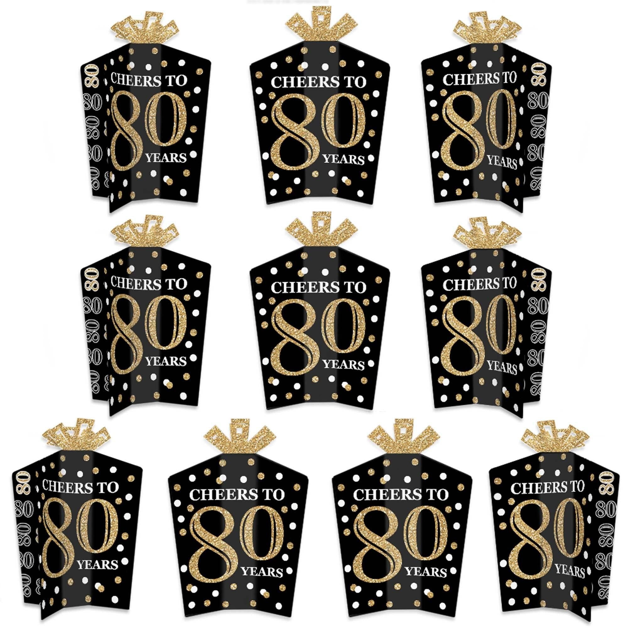 Big Dot of Happiness Adult 80th Birthday - Gold - Table Decorations ...