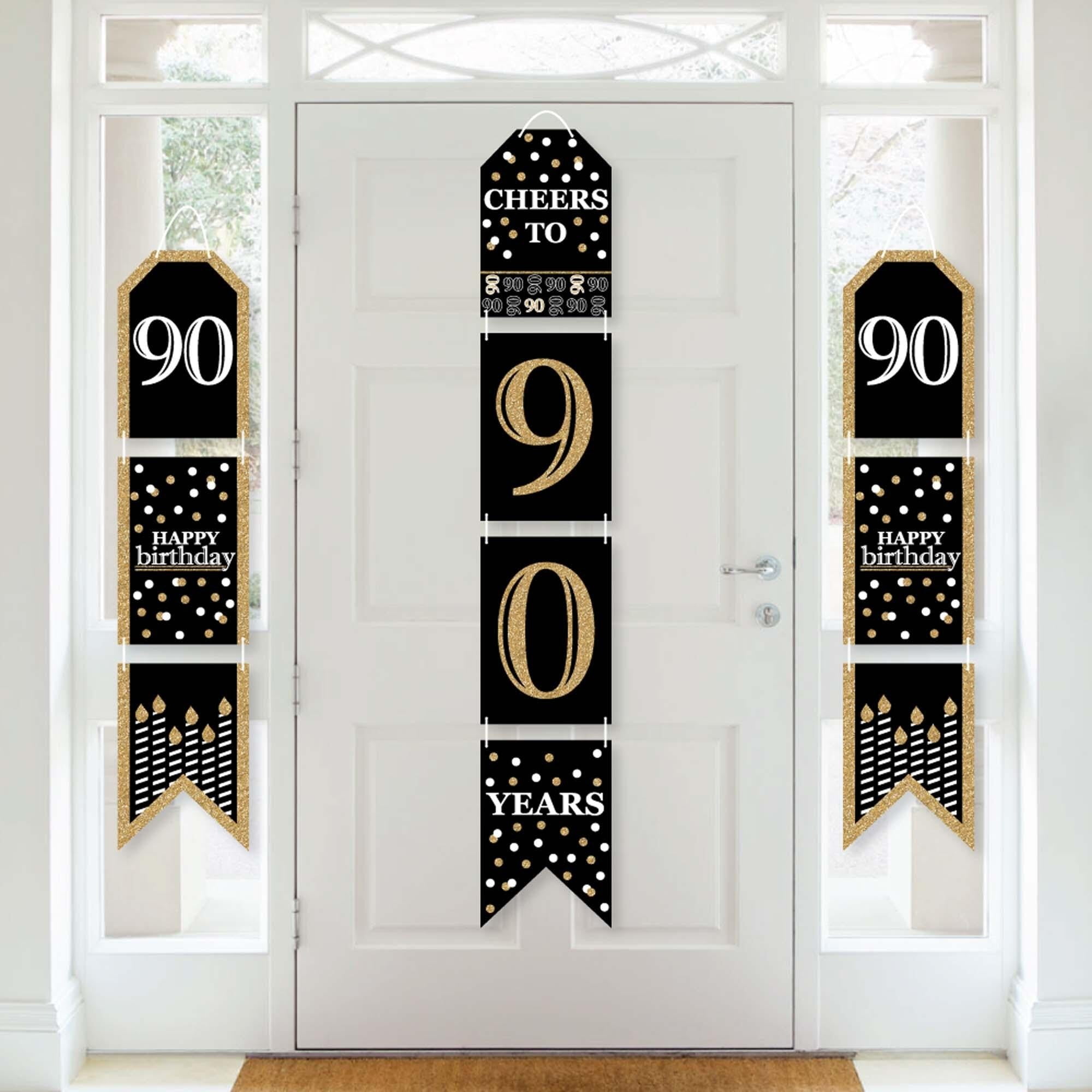 Big Dot of Happiness Adult 90th Birthday - Gold - Hanging Vertical ...
