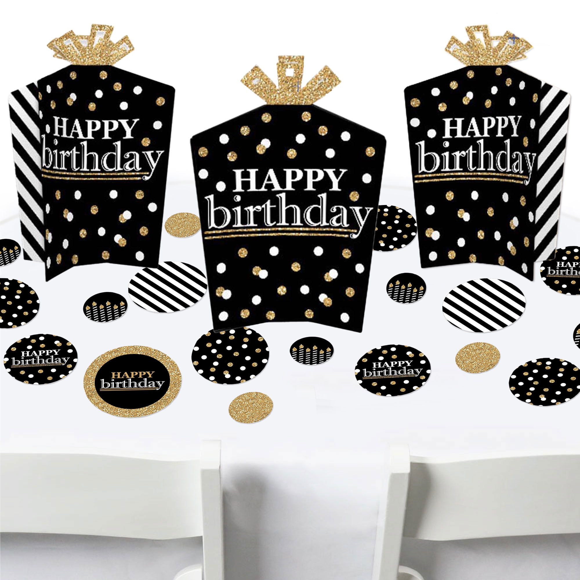 Big Dot of Happiness Adult Happy Birthday - Gold - Birthday Party Decor ...