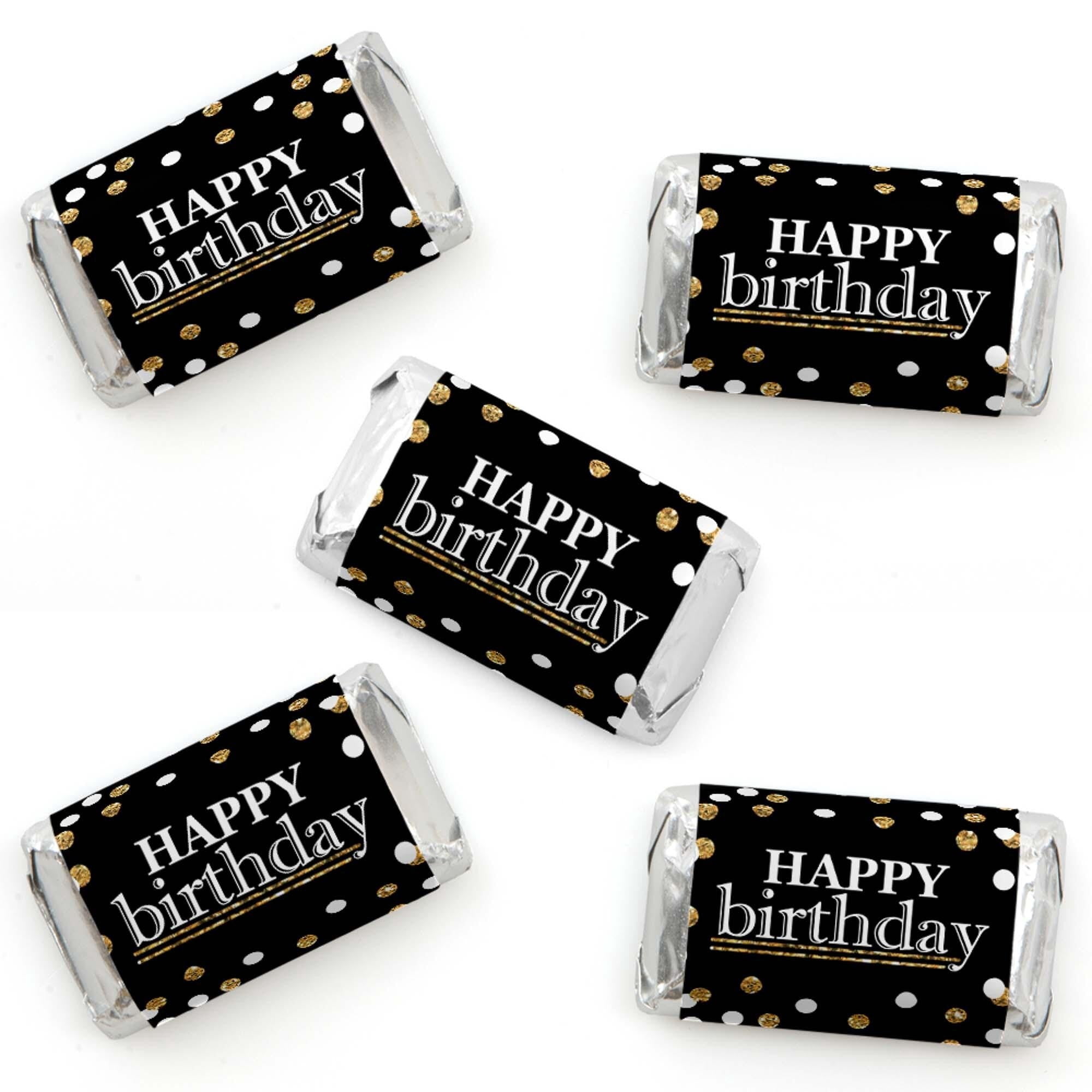 Big Dot of Happiness Adult Happy Birthday - Gold - Mini Candy Bar ...