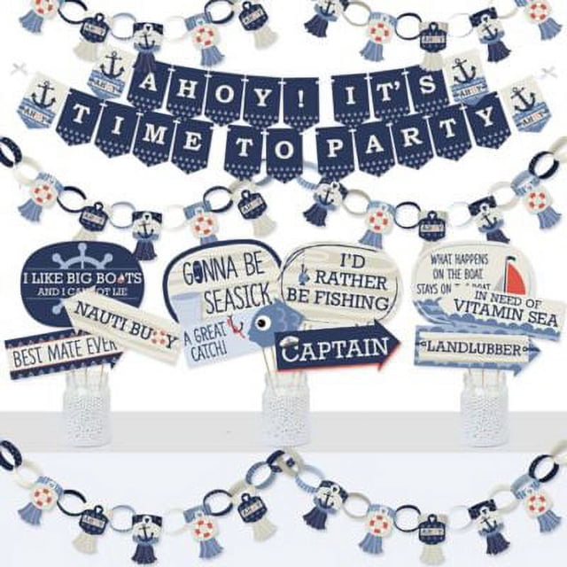 Big Dot of Happiness Ahoy - Nautical - Banner and Photo Booth ...