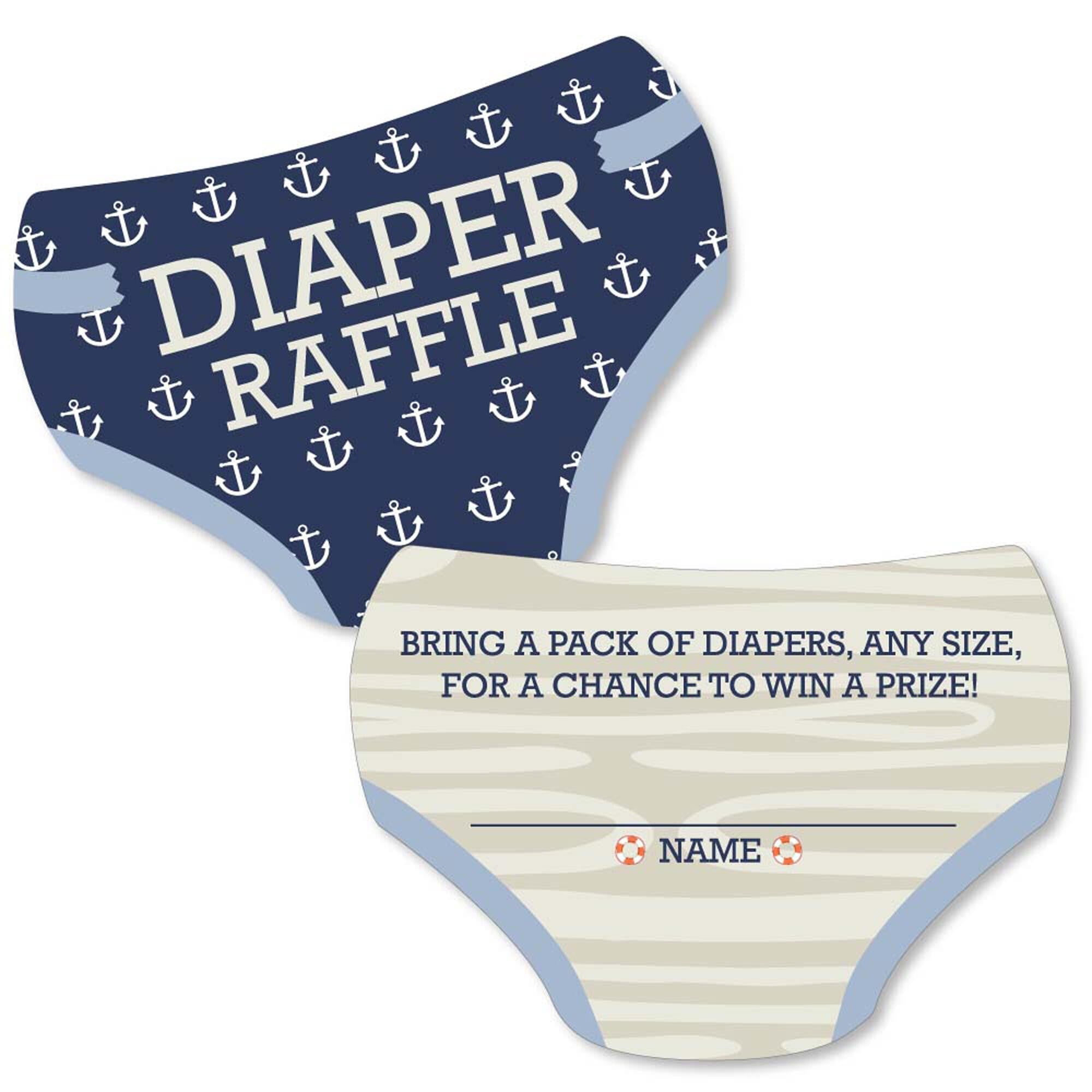 Big Dot of Happiness Ahoy - Nautical - Diaper Shaped Raffle Ticket ...