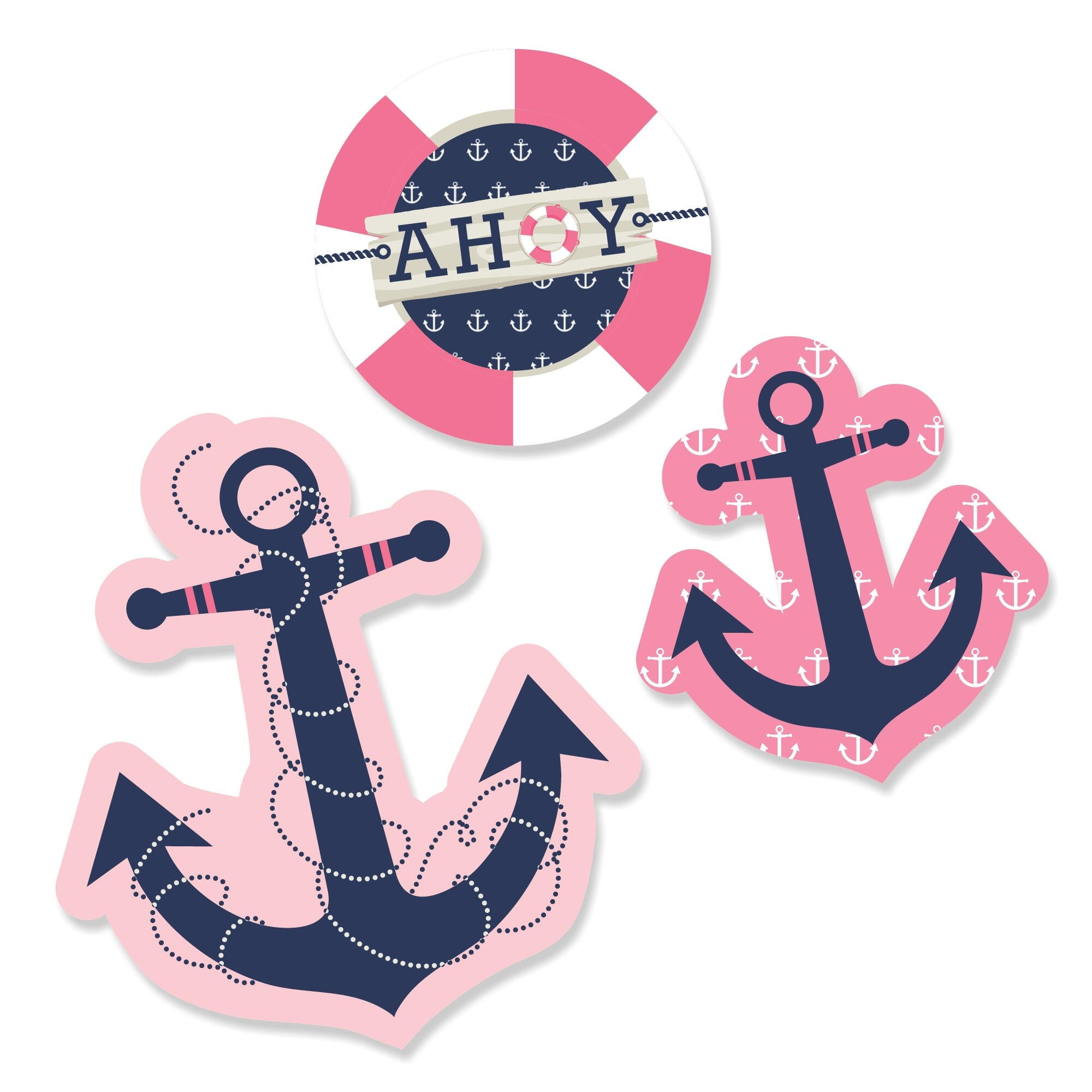 Big Dot of Happiness Ahoy - Nautical Girl - DIY Shaped Baby Shower or ...