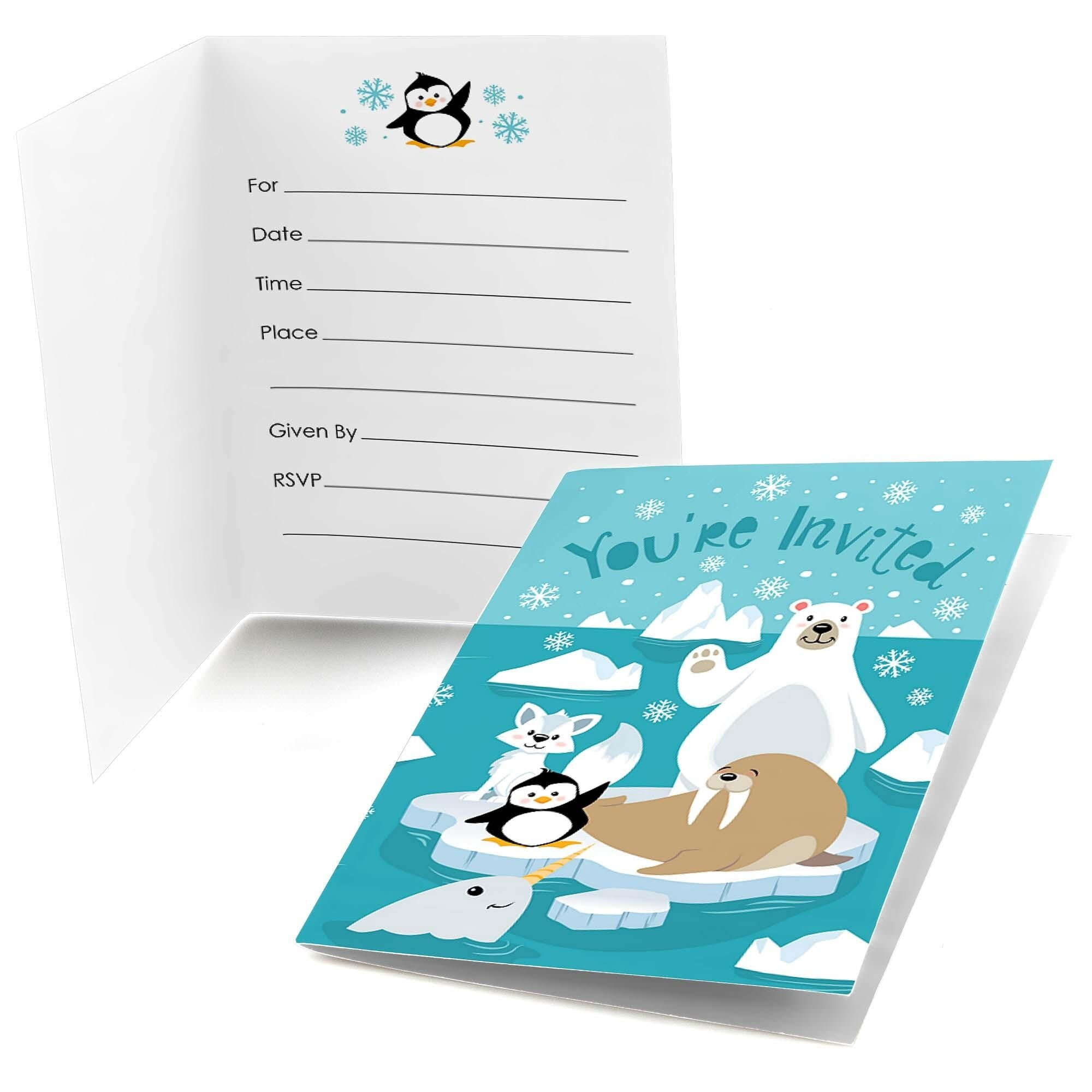 Big Dot of Happiness Arctic Polar Animals - Fill-in Winter Baby Shower ...