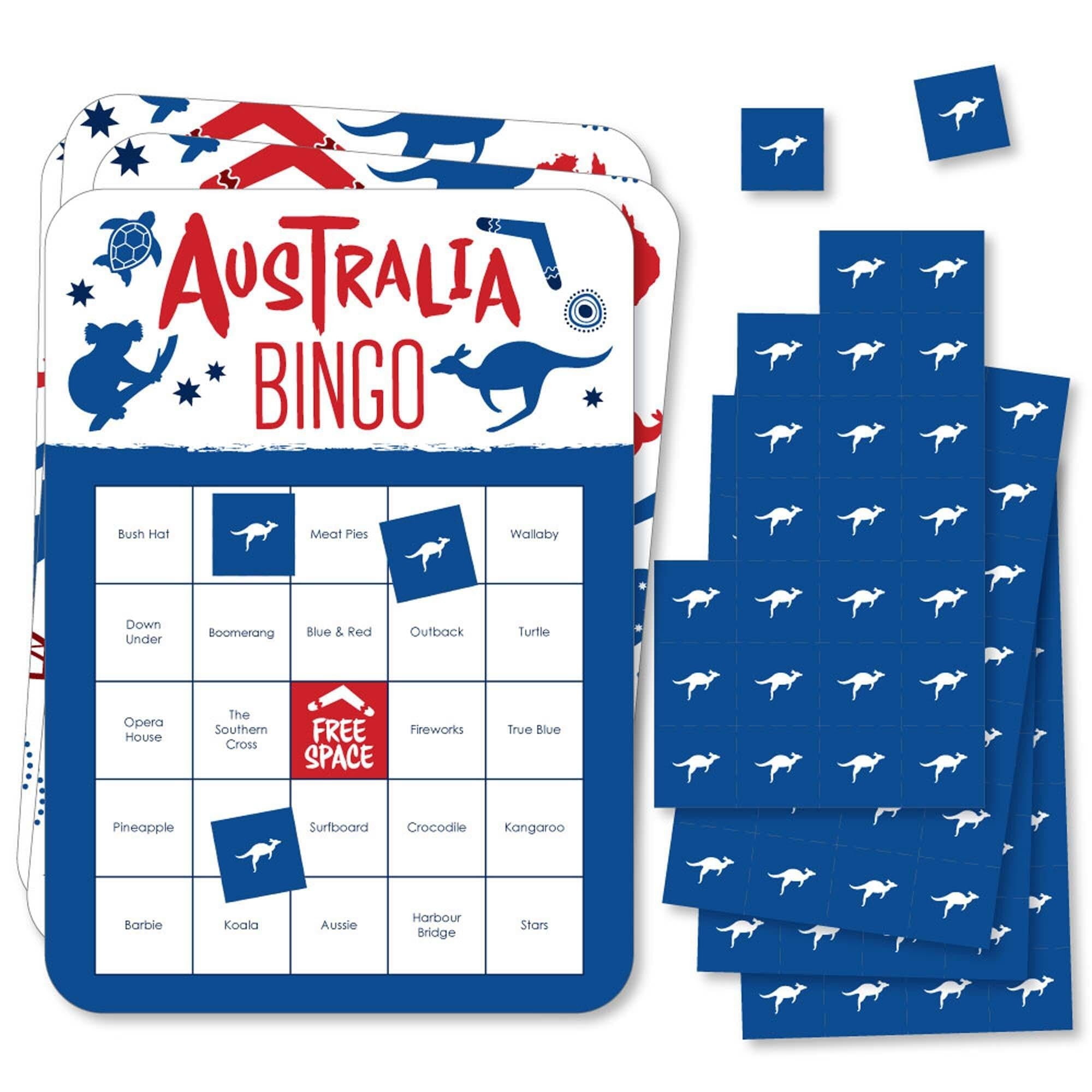 Big Dot of Happiness Australia Day - Bar Bingo Cards and Markers - G ...