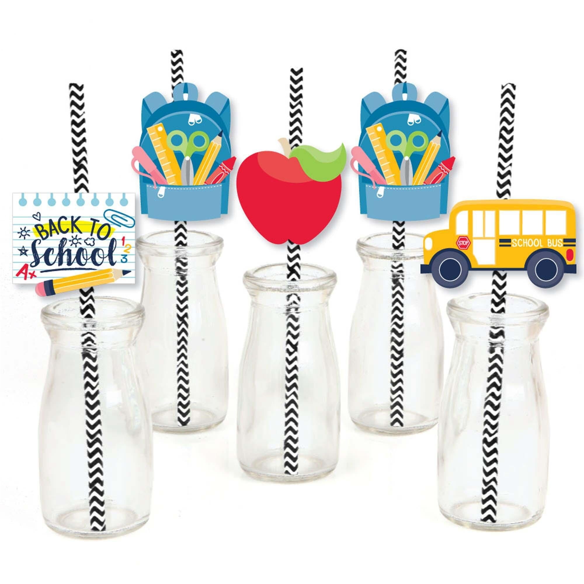 Big Dot of Happiness Back to School - Paper Straw Decor - First Day of ...