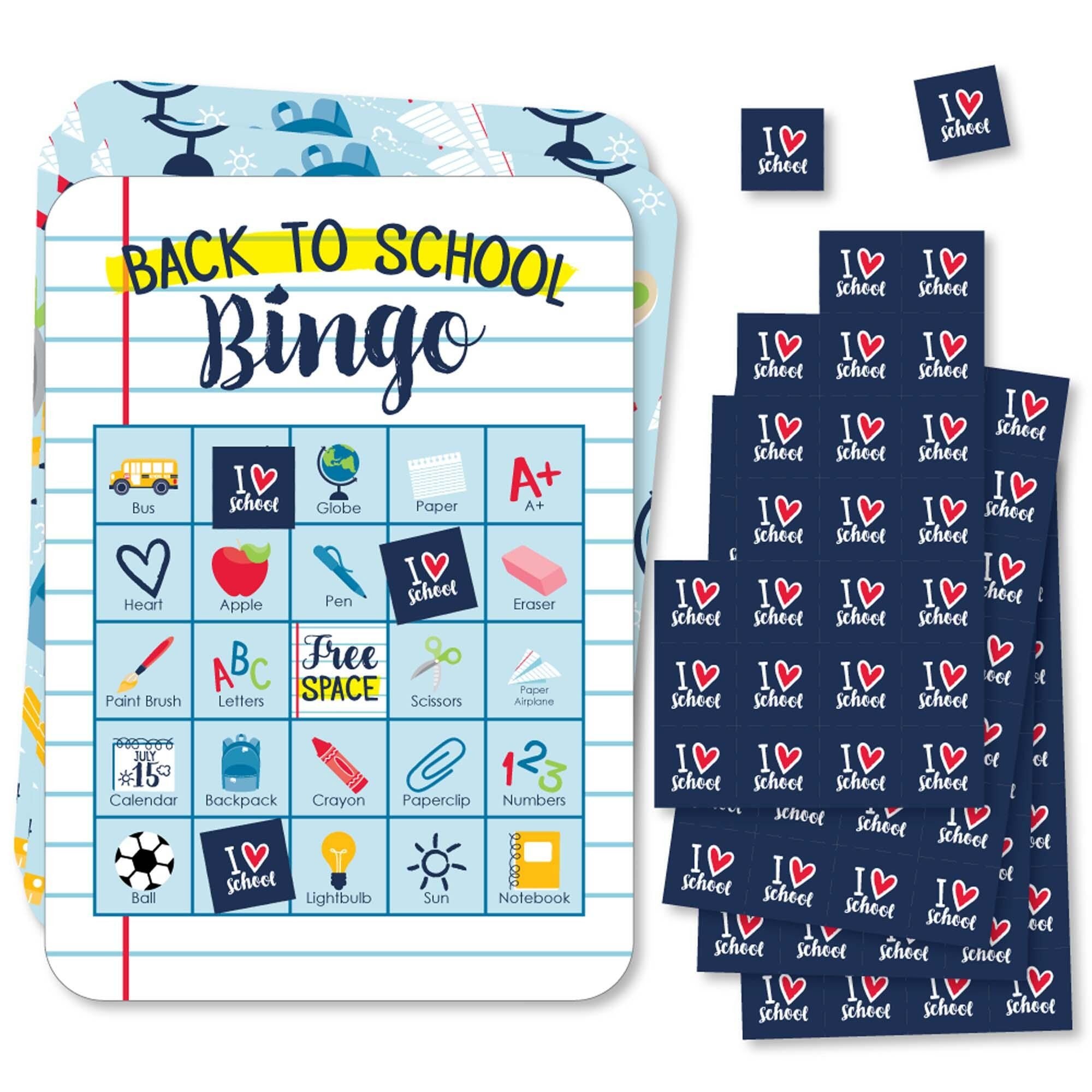 Big Dot of Happiness Back to School - Picture Bingo Cards and Markers ...
