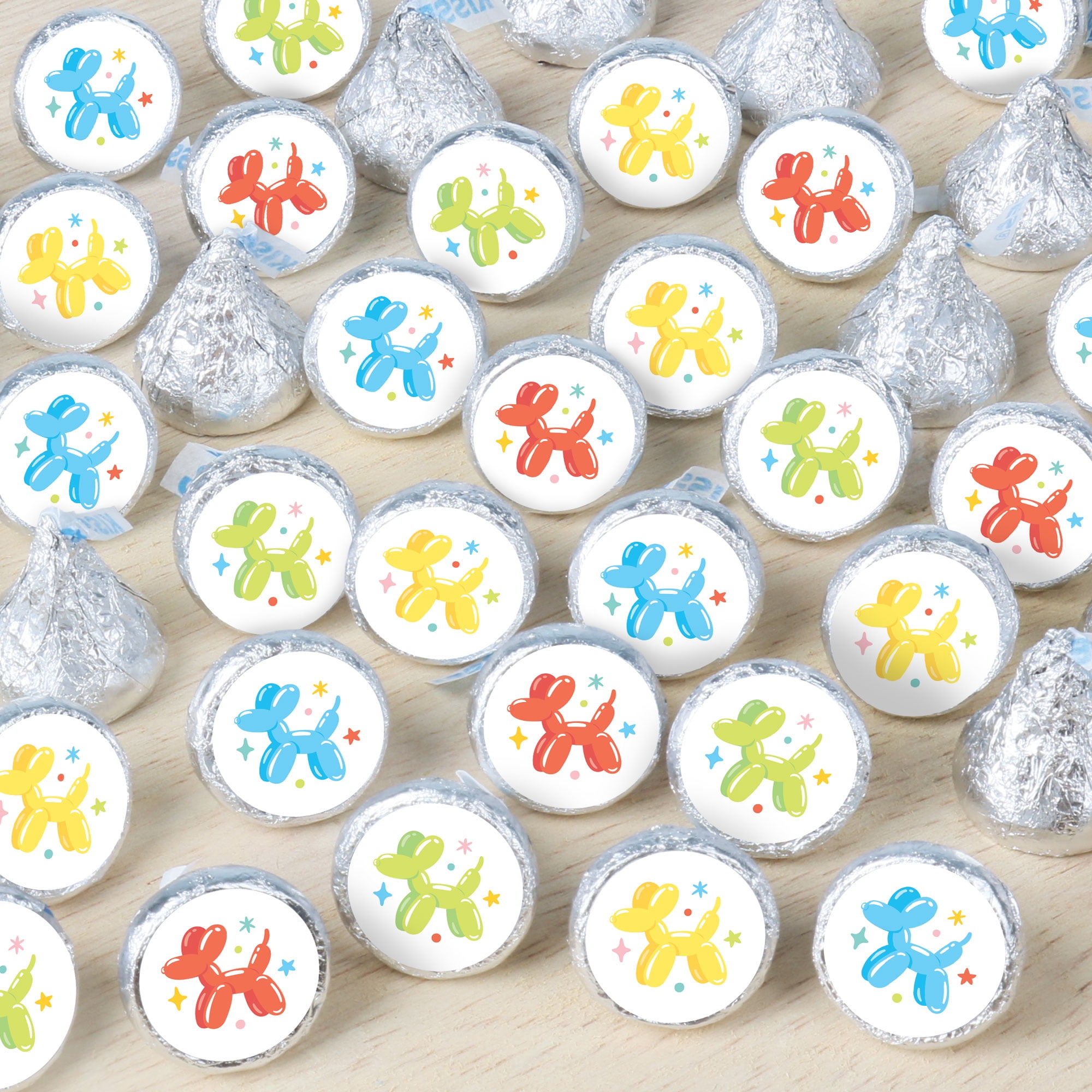 Big Dot of Happiness Balloon Animals - Happy Birthday Party Small Round ...
