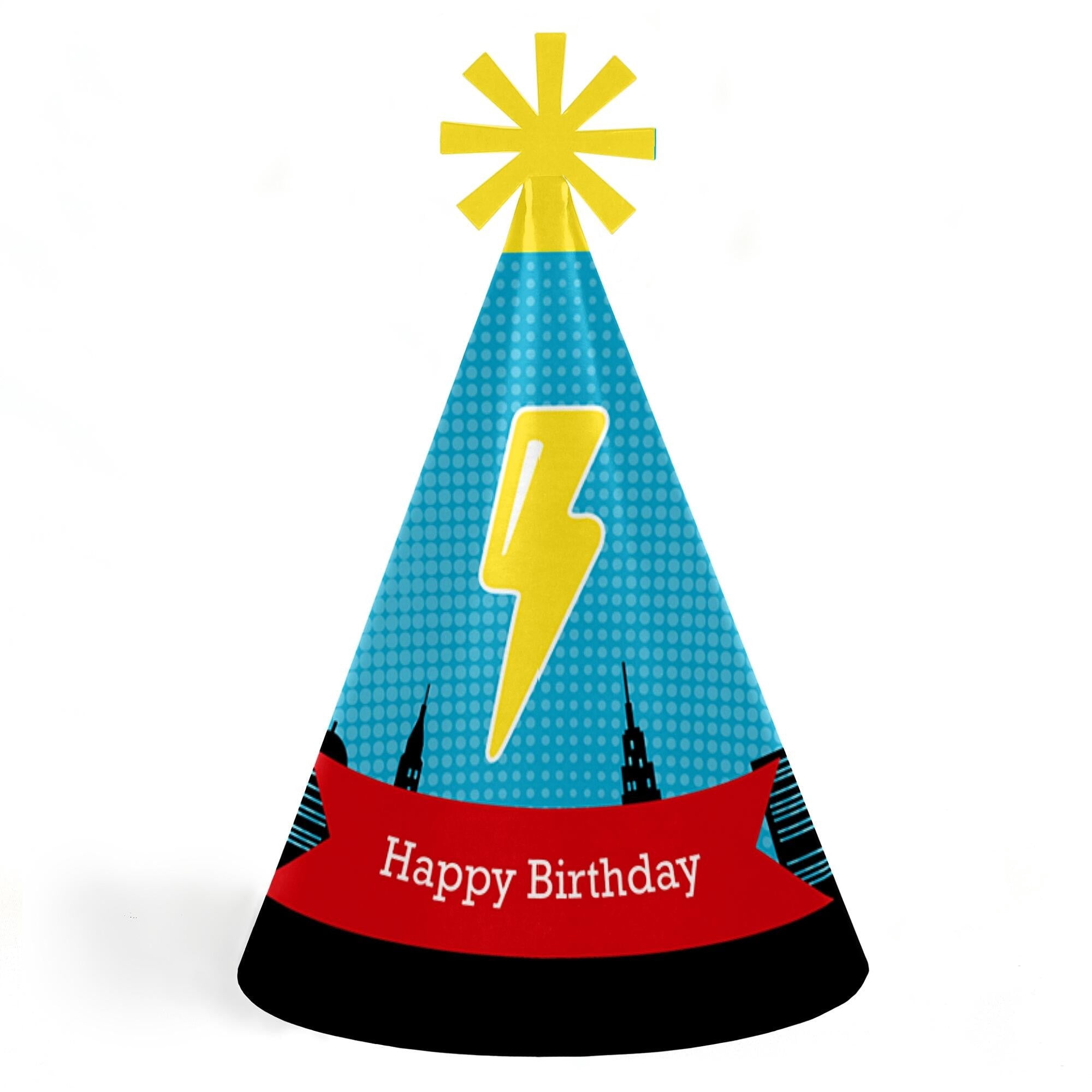Big Dot of Happiness Bam Superhero - Cone Happy Birthday Party Hats for ...
