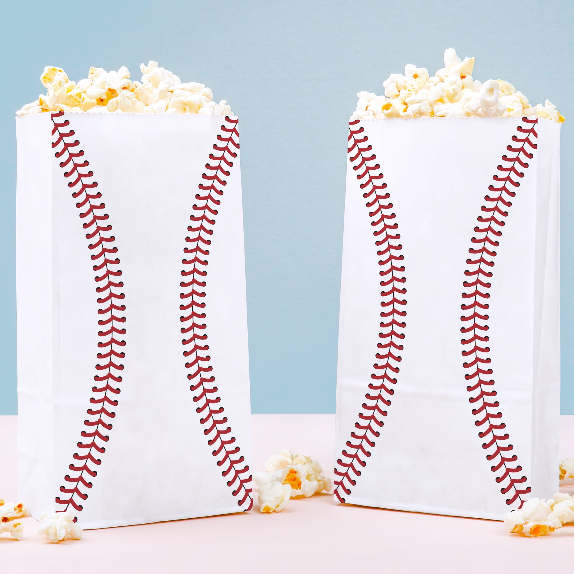 Big Dot of Happiness Baseball Popcorn Bags, Kids Sports Birthday Party ...