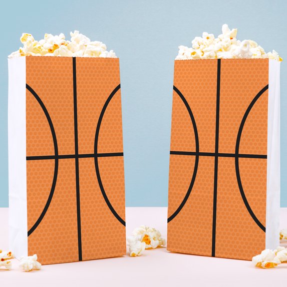 Big Dot of Happiness Basketball Popcorn Bags, Kids Sports Birthday ...