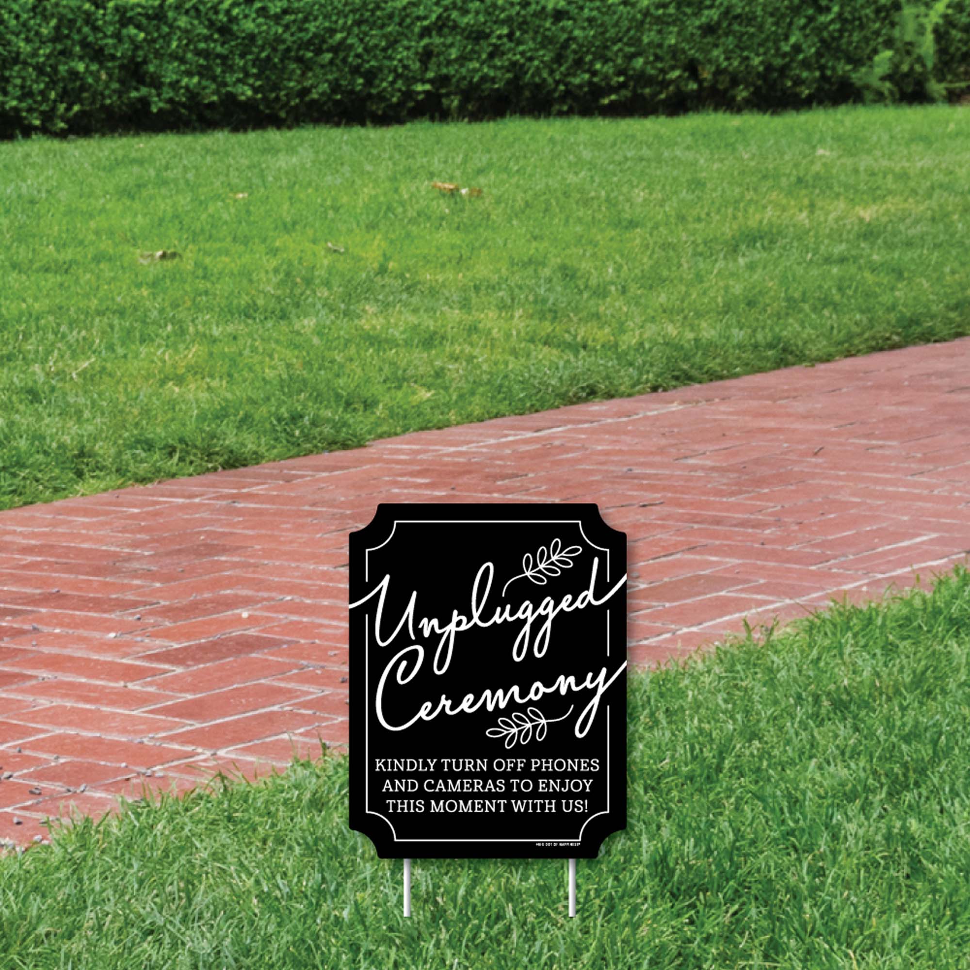 Big Dot of Happiness Black Unplugged Ceremony - Outdoor Lawn Sign - No Cell Phone Wedding Yard ...